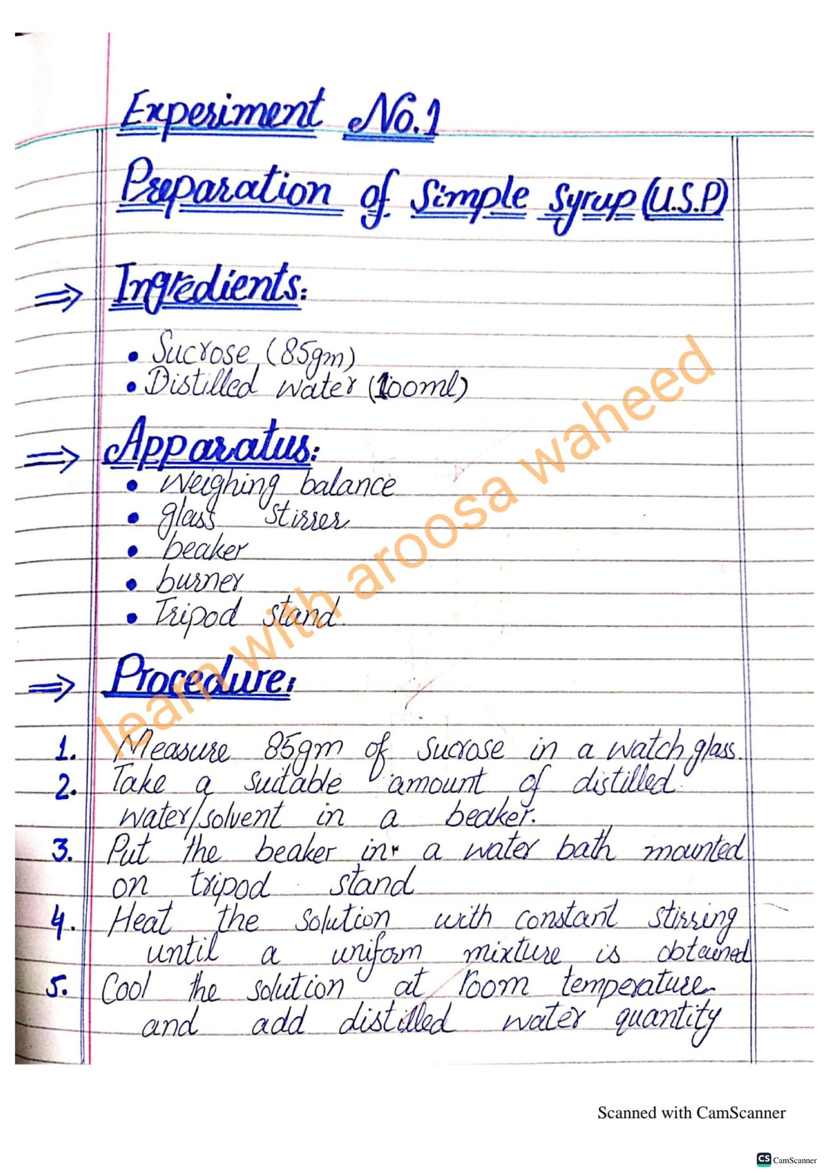 Ceutics copy technician - Experiment No Preparation of Simple Syrup (U ...