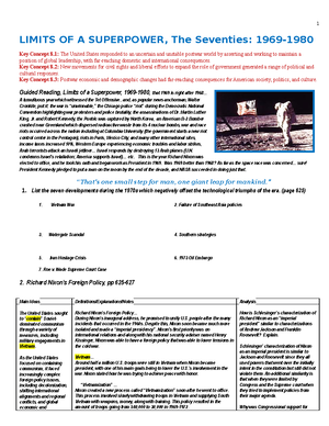 An overview of a unit in American History - Guided Reading & Analysis ...