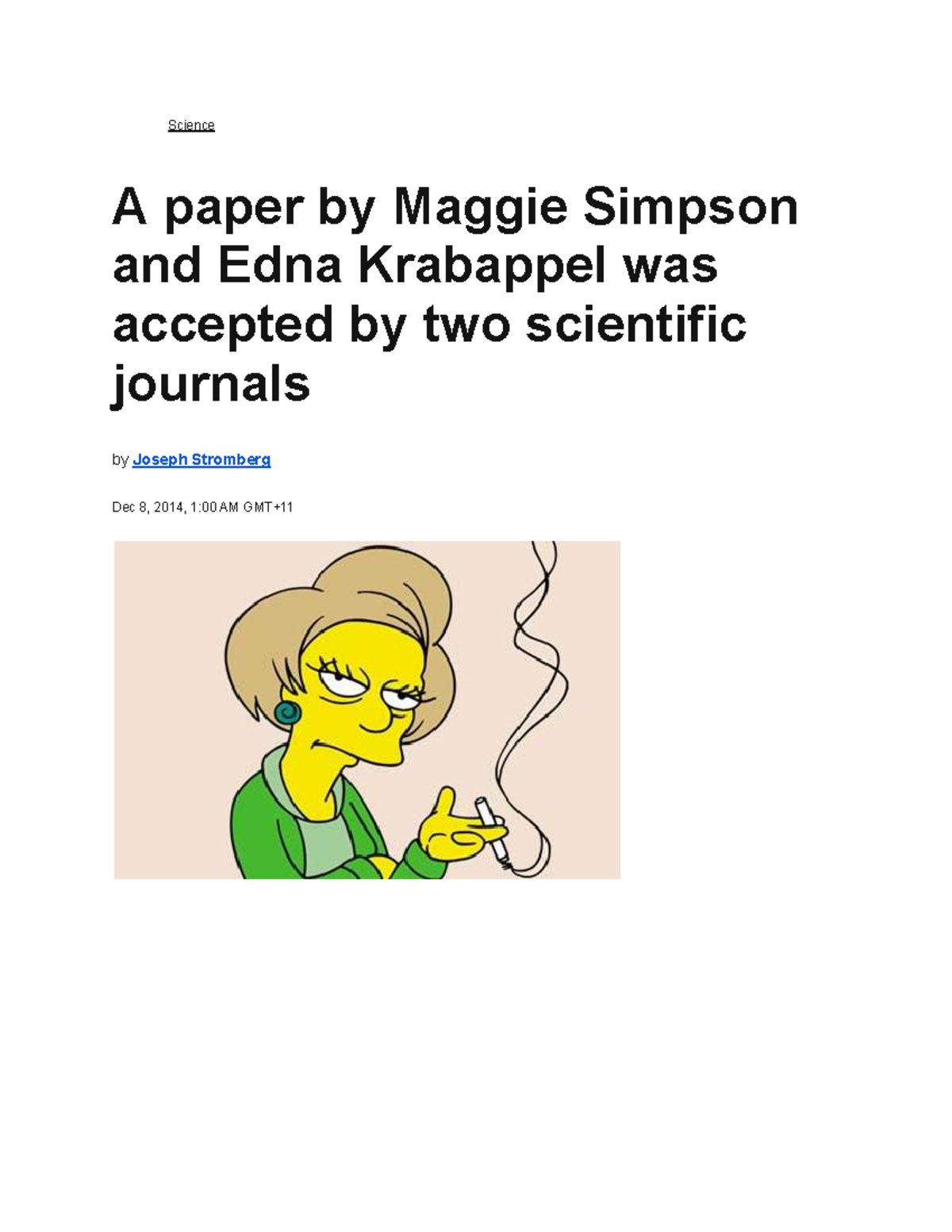 Maggie Simpson Article: Exposing Predatory Journals in Science - Studocu