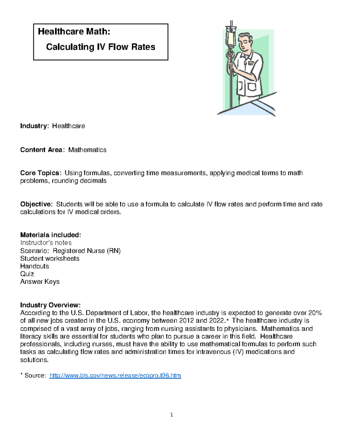 HC2-Calculating IV flowrates - Healthcare Math: Calculating IV Flow ...
