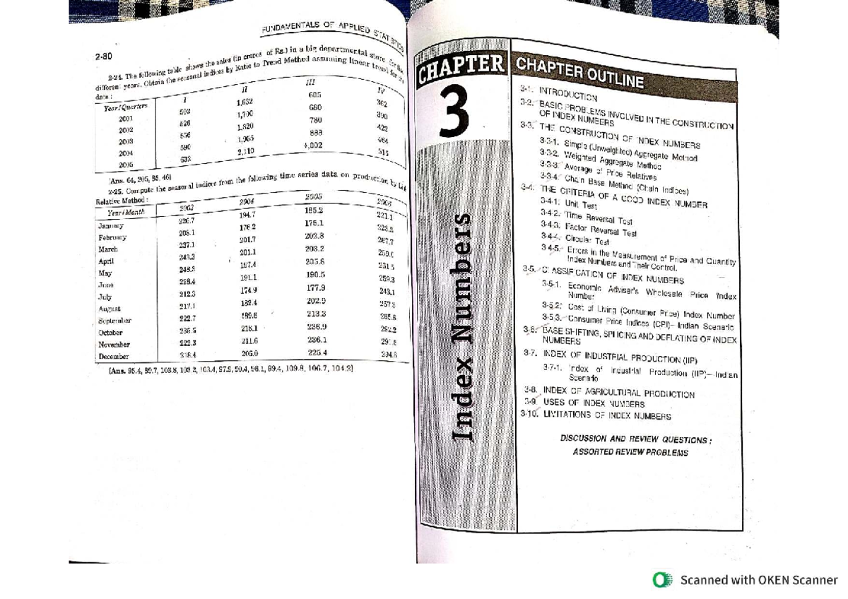 FUNDAMENTALS OF APPLIED STATISTICS: INDEX NUMBERS (CHAPTER 3) - Studocu