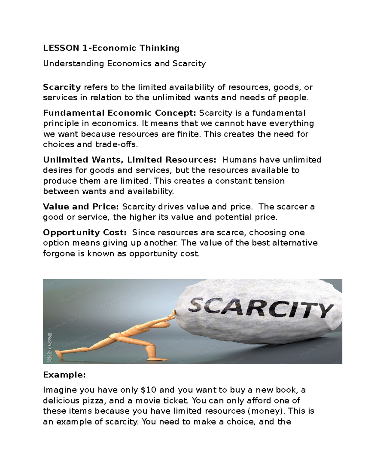 Lesson 2: Macroeconomics - Choice in a world of scarcity (Module Micro ...