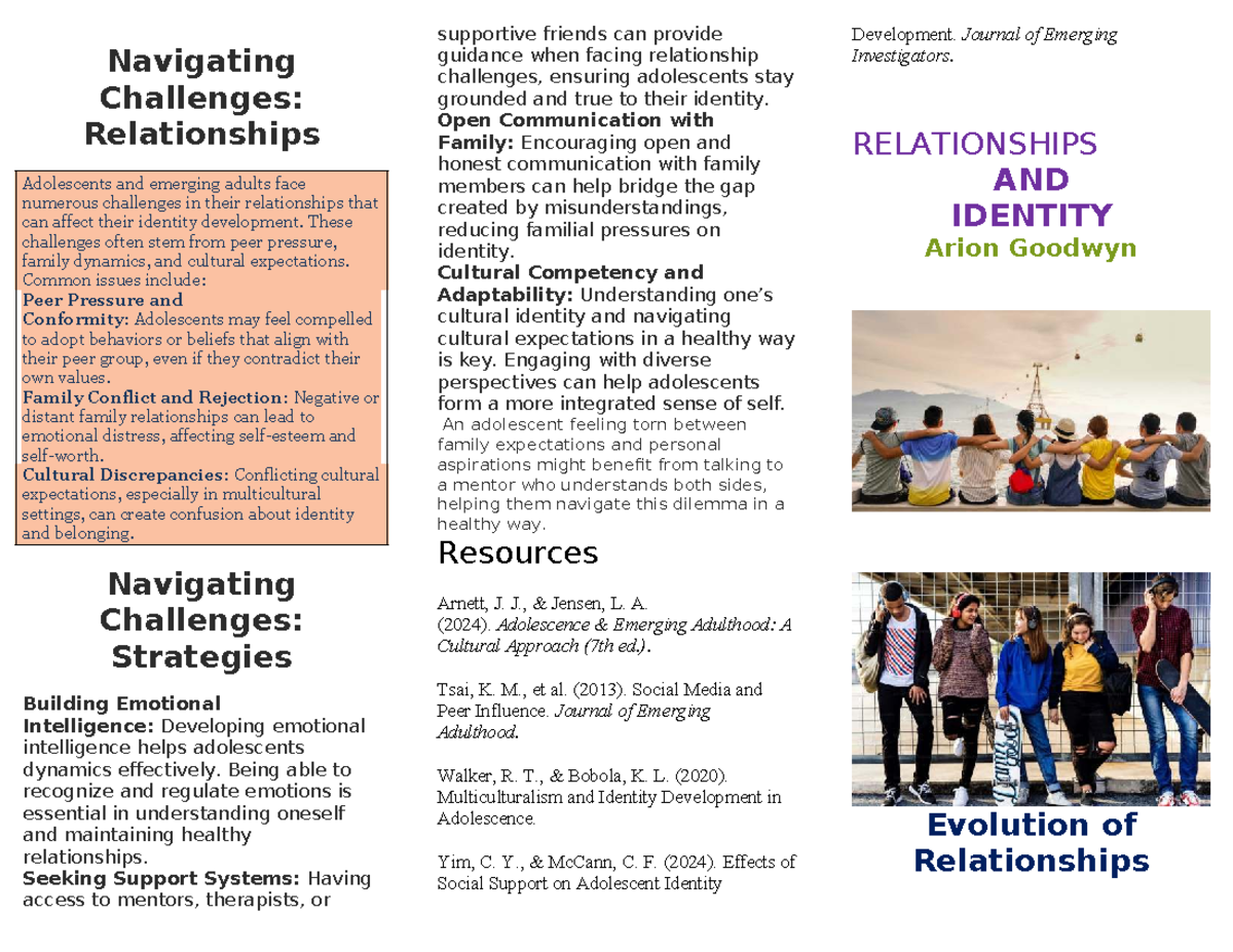 PSY 322 Module Four Assignment: Navigating Identity & Relationships ...