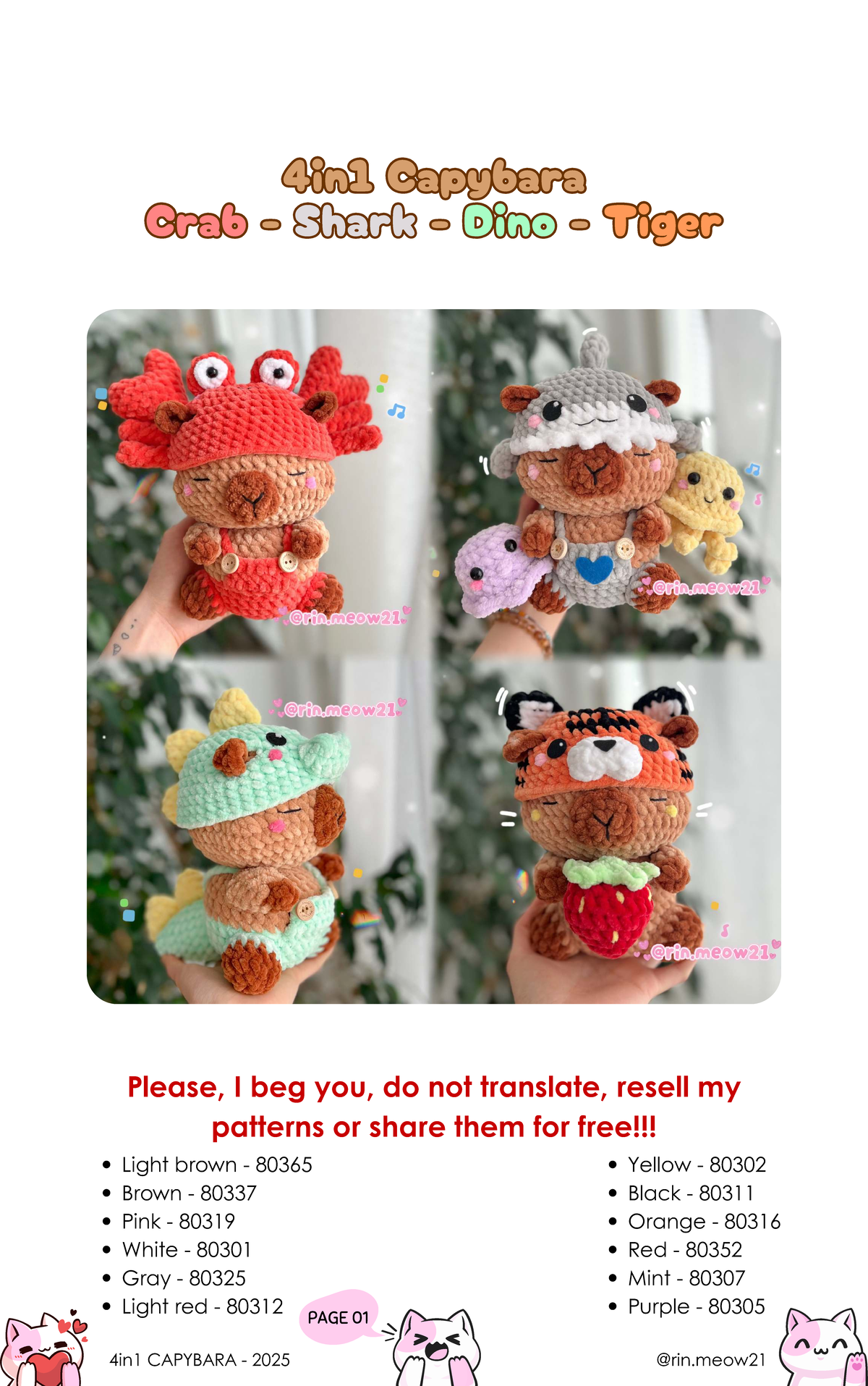 4in1 Capybara Crochet Patterns & Instructions 2025 - Studocu