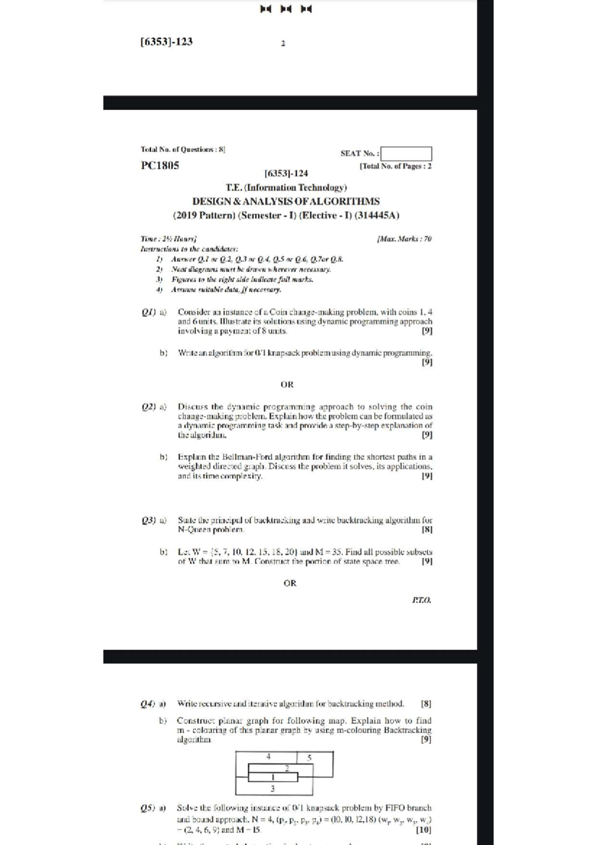 T.E. (IT) Design Analysis of Algorithms Exam Paper - Nov 2024 - Studocu