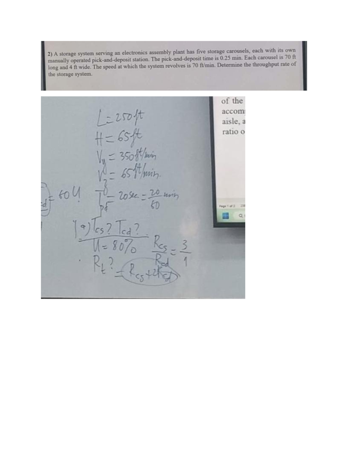 Quiz - Design and Analysis of Storage and Sortation Systems - Studocu