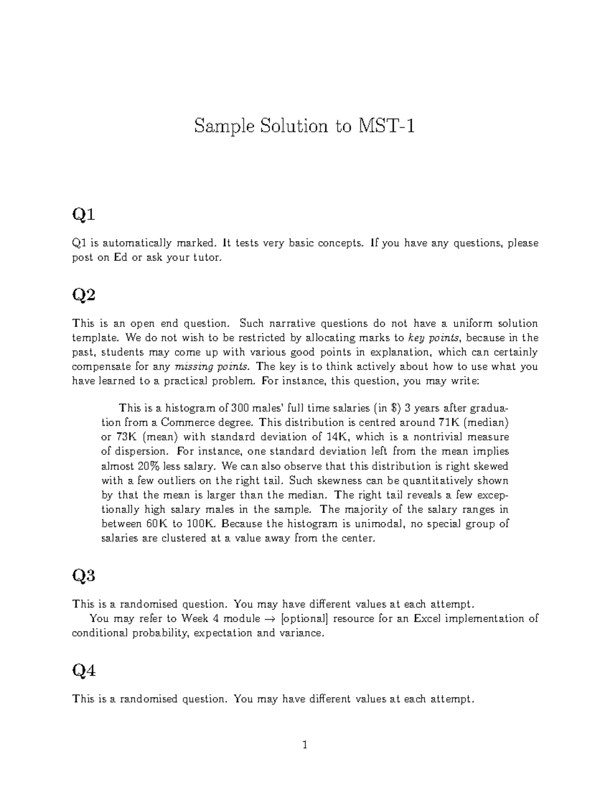 Quantitative Methods 1 MST 1 Solutions + Explanations - Sample Solution ...