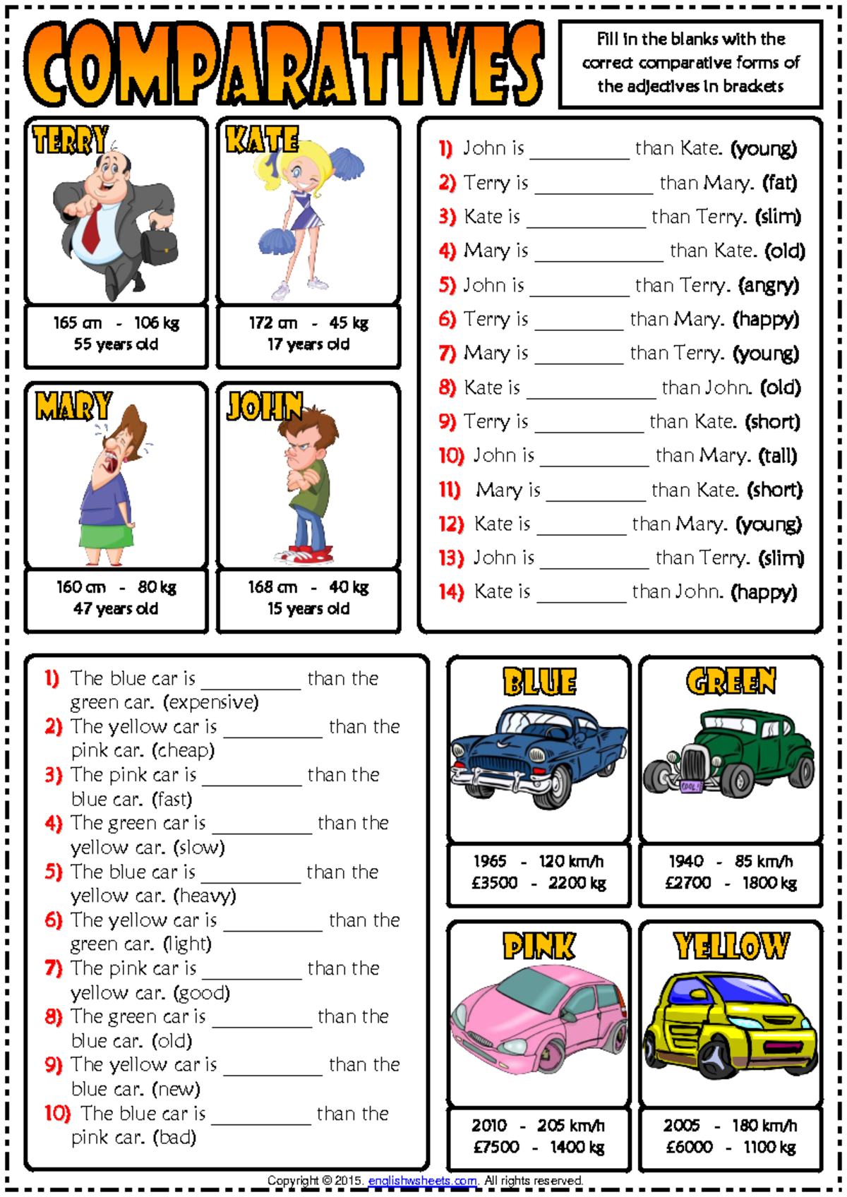 Comparative Adjectives Practice Exercise (ENG101) - Studocu