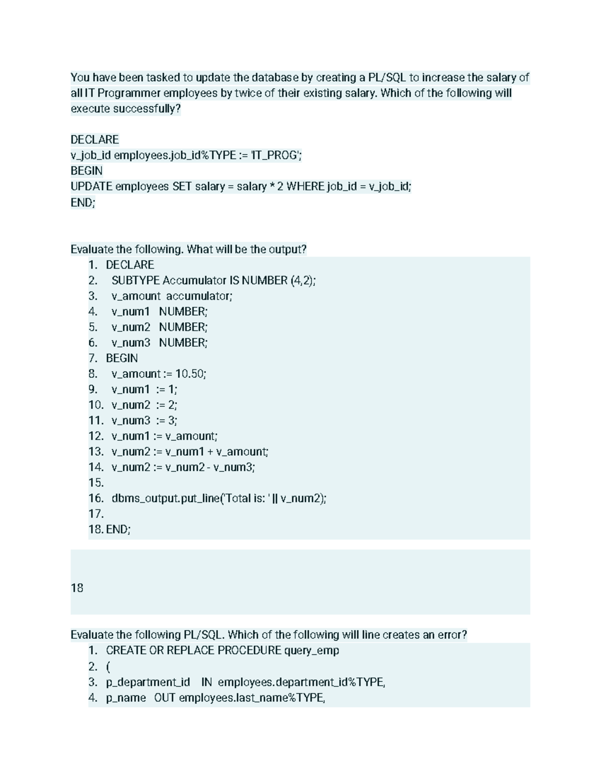 BAED-PROG3114 Final Exam: Oracle Database Programming Concepts - Studocu