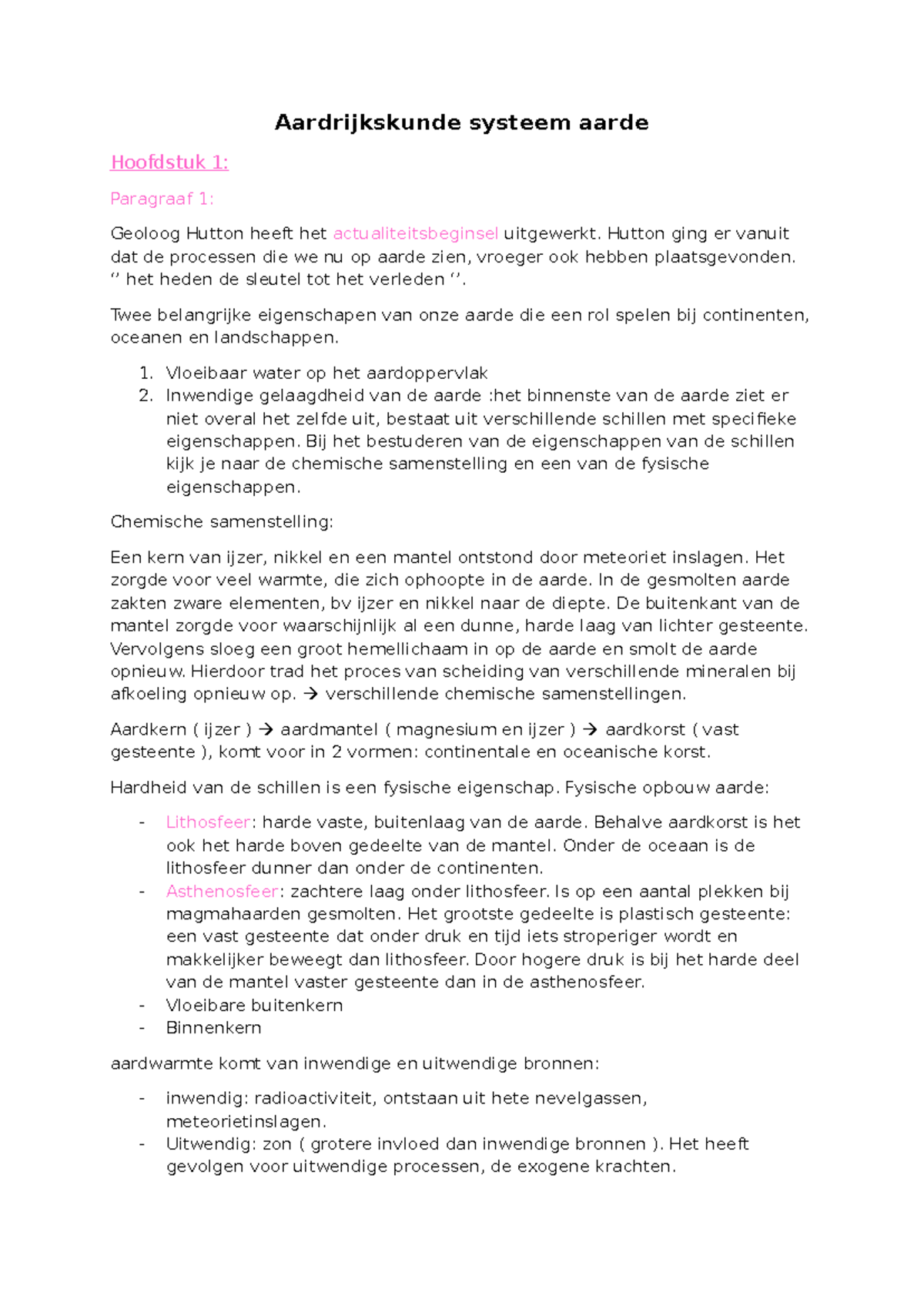 Aardrijkskunde Systeem Aarde Hoofdstuk 1: Geoloog Hutton en Aardlagen ...