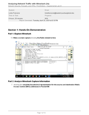 IT104 M1 Assessment 1-1 reneewd Analyzing Network Traffic with Wireshark 3e - Yao Kouadio ...