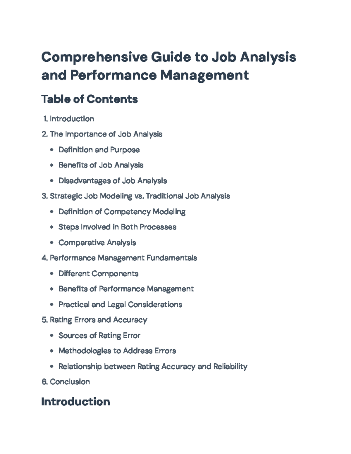 A Comprehensive Guide to Job Analysis & Performance Management - Comprehensive Guide to Job ...