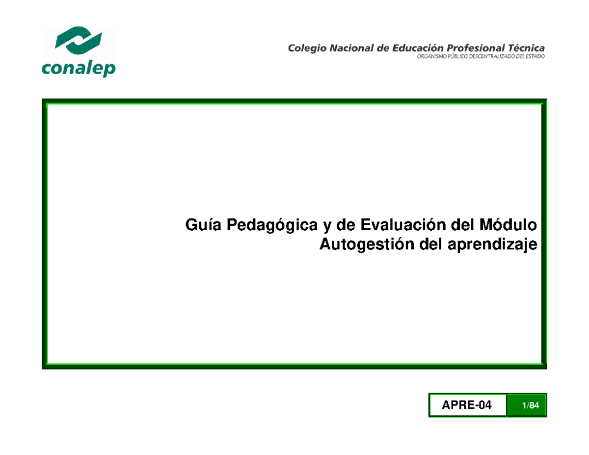 8.- Autogesti¢n del aprendizaje 04-G - Guía Pedagógica y de Evaluación del Módulo Autogestión ...