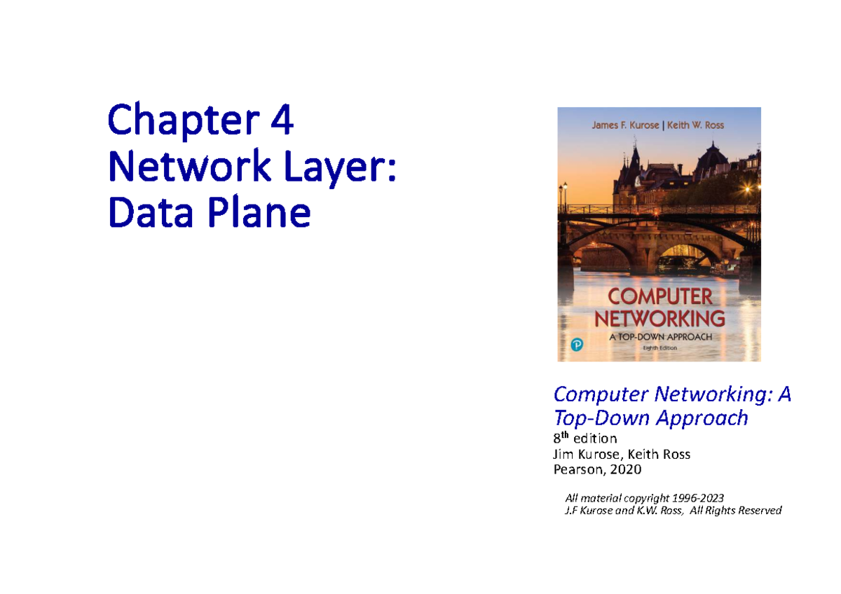 Chapter 4: Network Layer Data Plane Overview - Computer Networking (CS ...