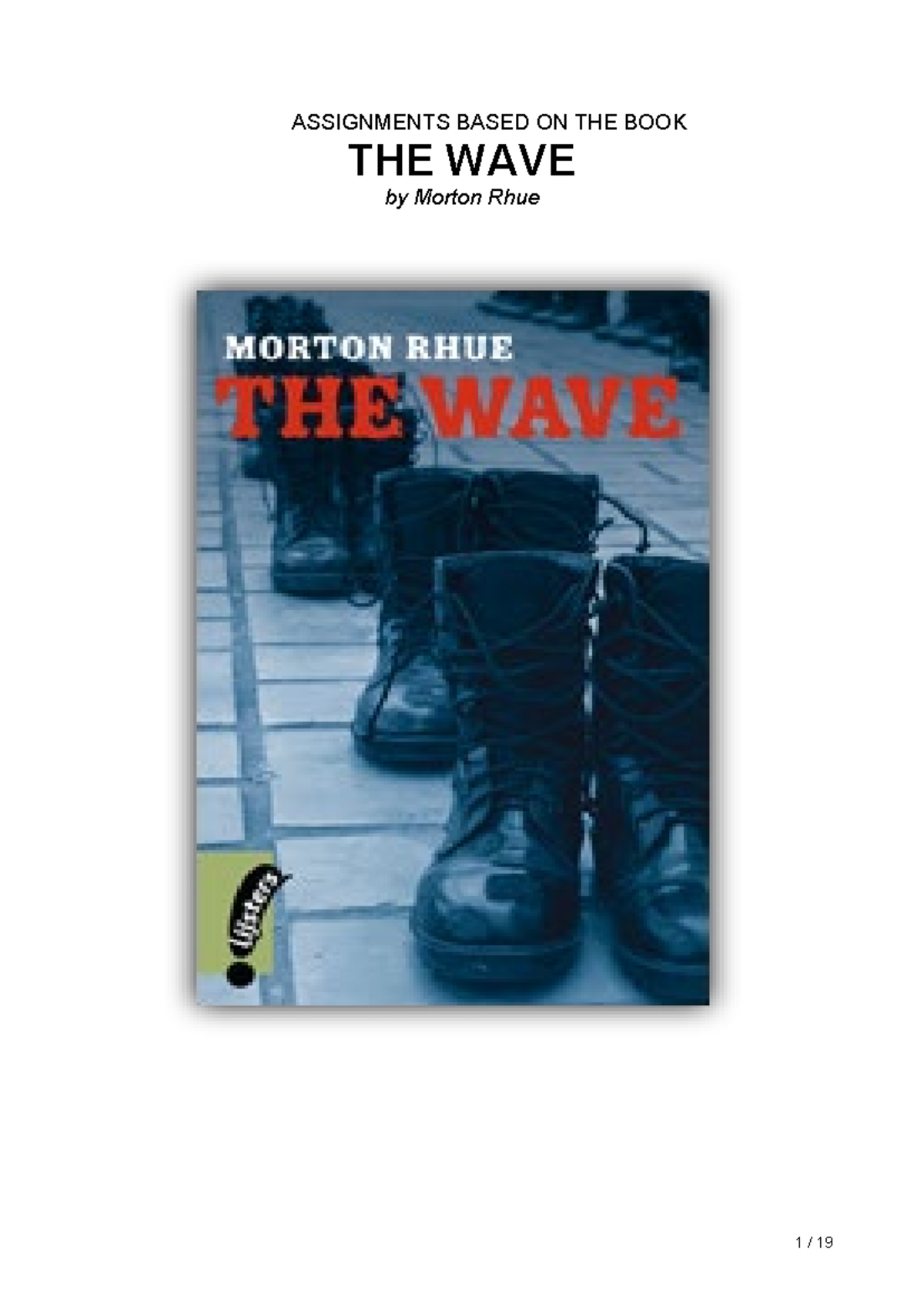 Assignments on "The Wave" (Course: ENG 101) - Discussion & Analysis ...