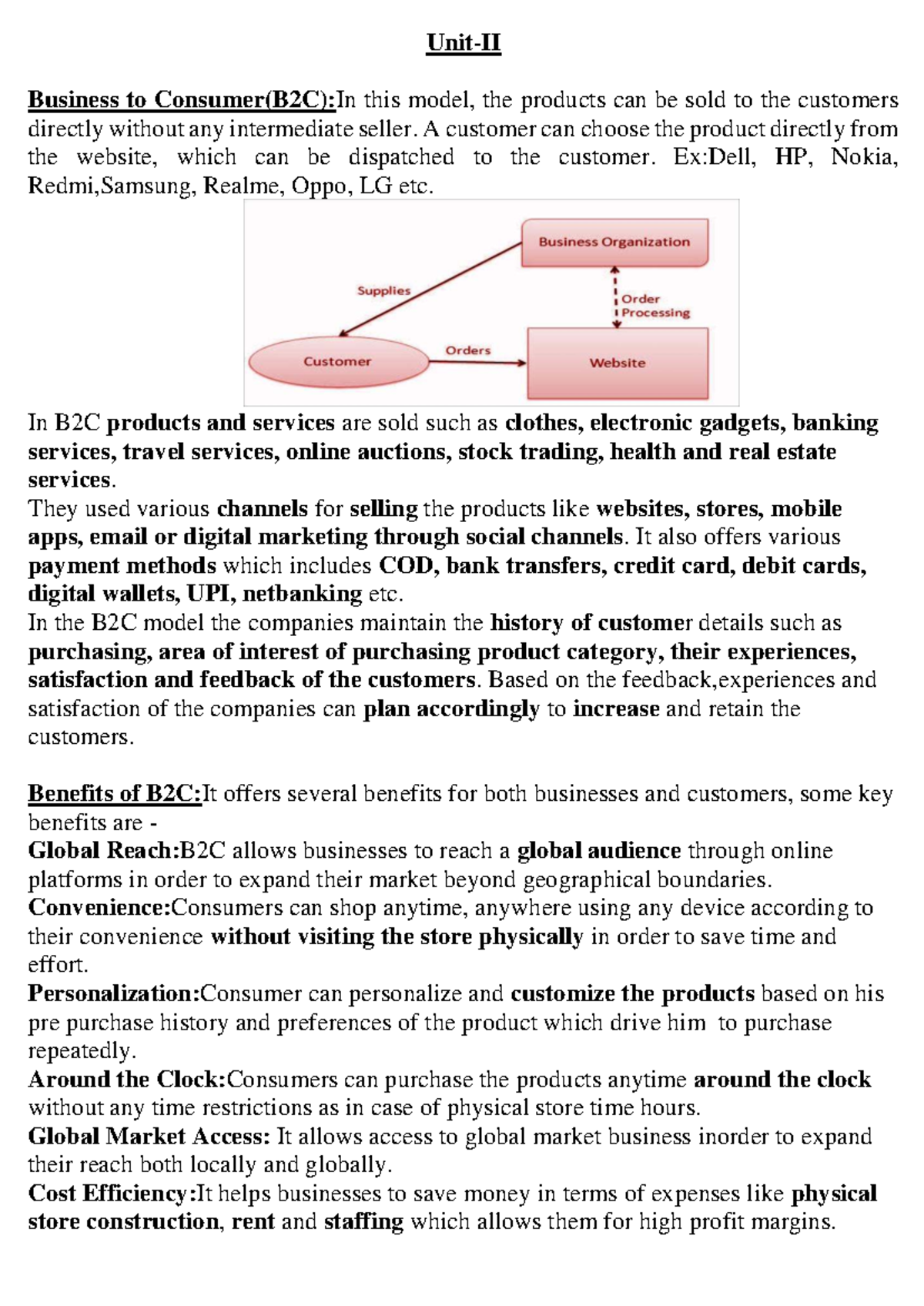 B2C Business Model Overview: Key Concepts and Benefits (II Bcom Hons ...
