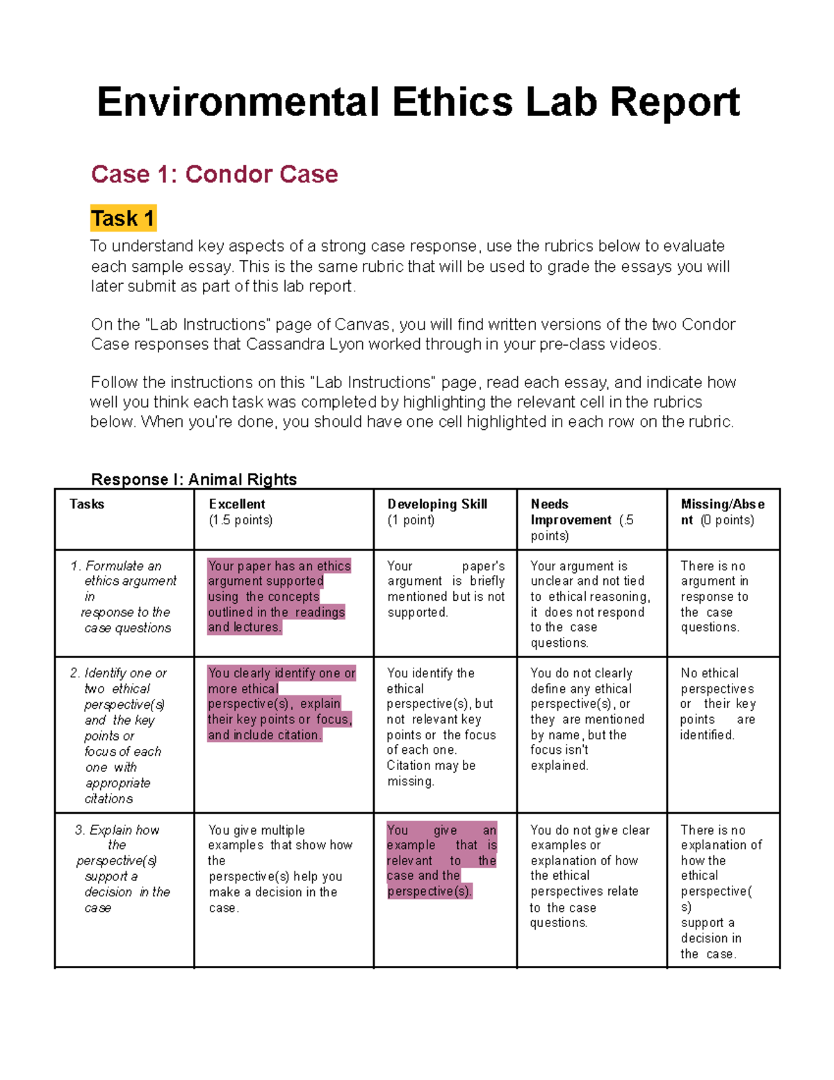 Final Environmental Ethics Lab Report Template Fall22-1 - Tagged ...