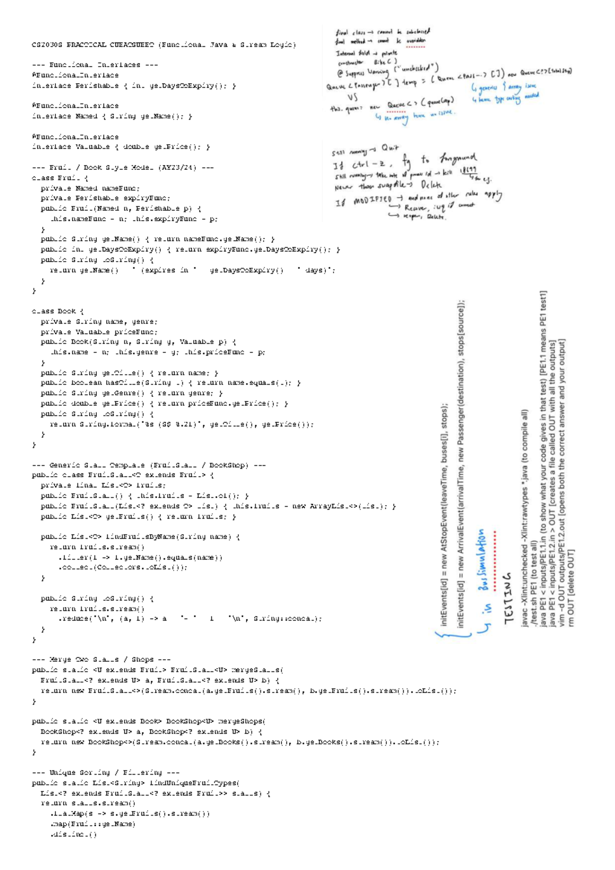 CS2030S PRACTICAL CHEATSHEET: Functional Java Stream Logic Overview ...
