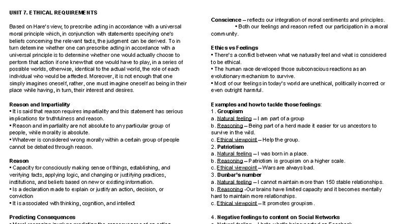 Ethics L11 (g5) - Understanding Impartiality and Moral Reasoning - Studocu