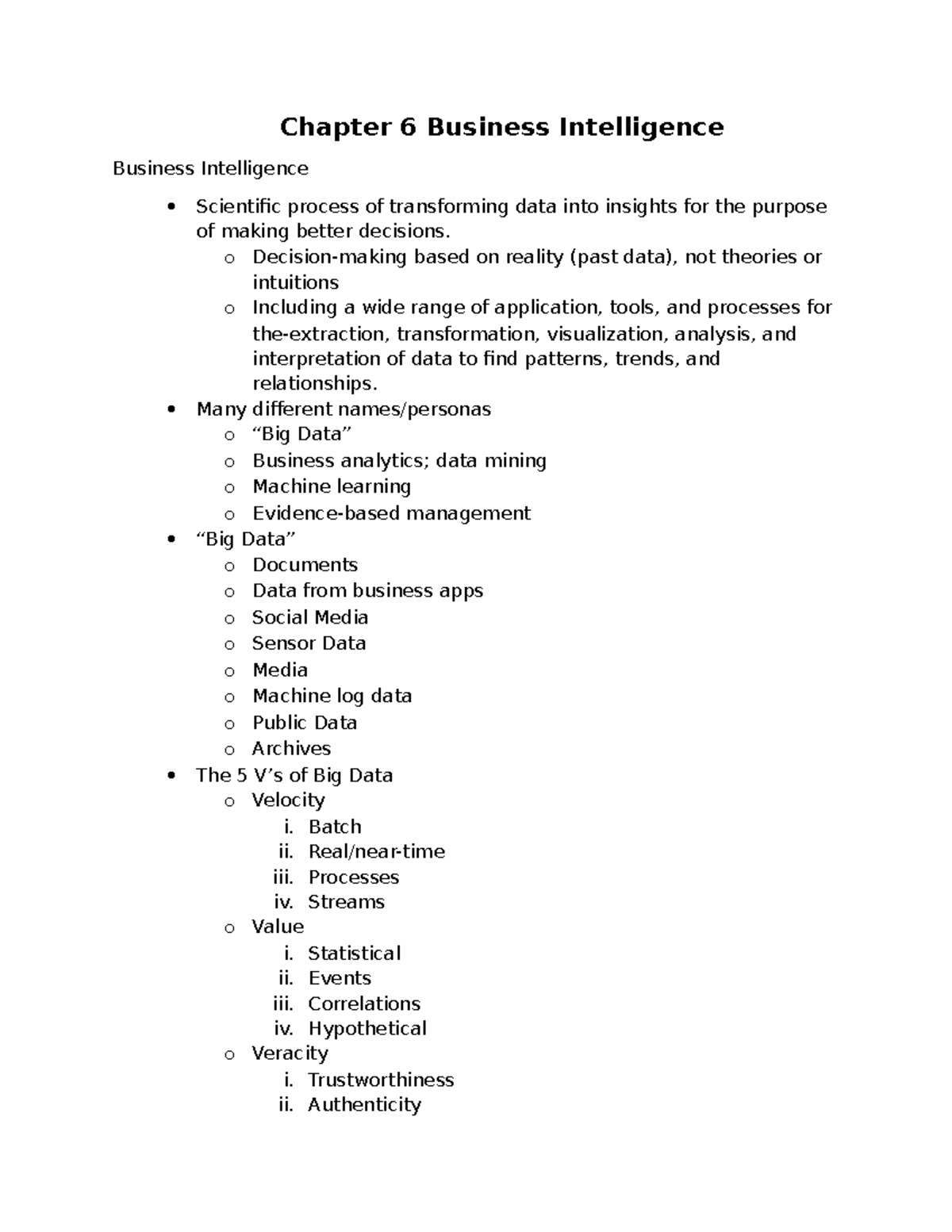 Chapter 6: Business Intelligence, Cloud Computing & Info Security ...