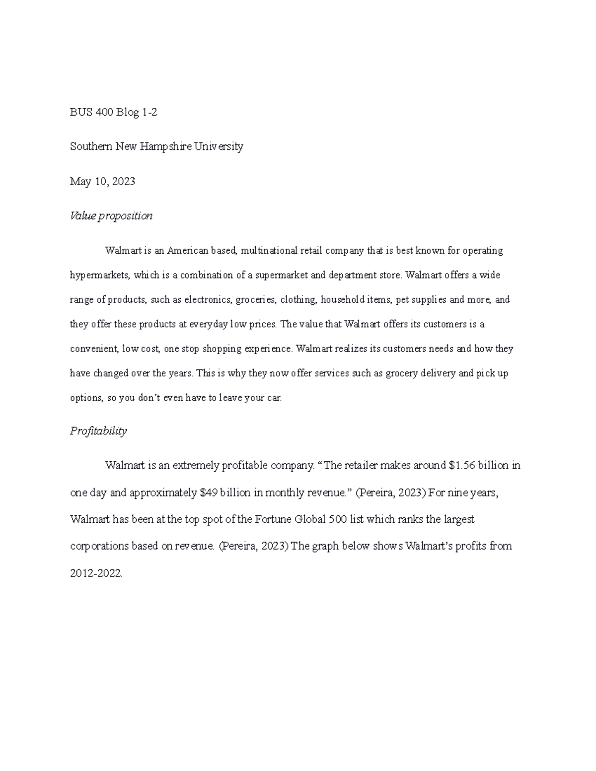 BUS 400 Module 1 - Blog Assignment on Walmart's Value Proposition ...