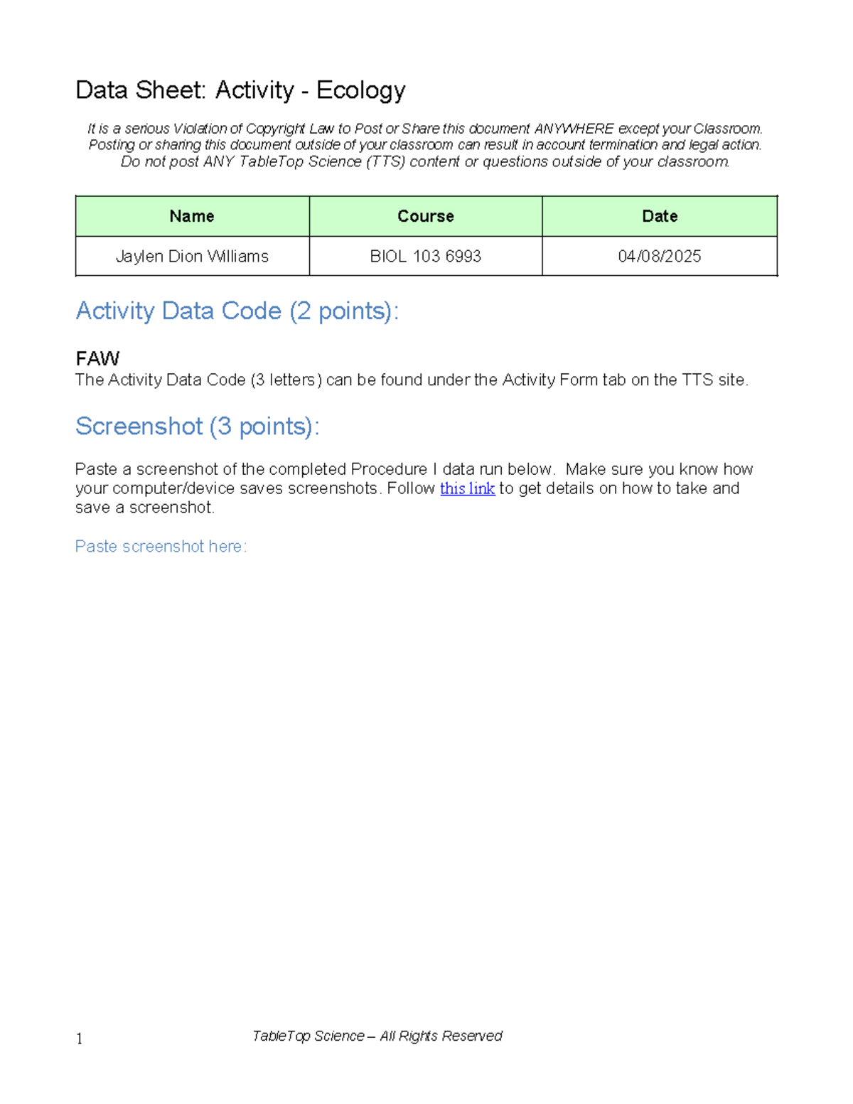 BIOL 103 Lab 8: Activity Ecology Data Analysis and Findings - Studocu