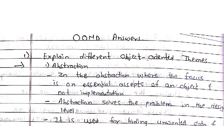 OOMD 0924 Final Exam Study Guide: Object-Oriented Concepts and Diagrams ...