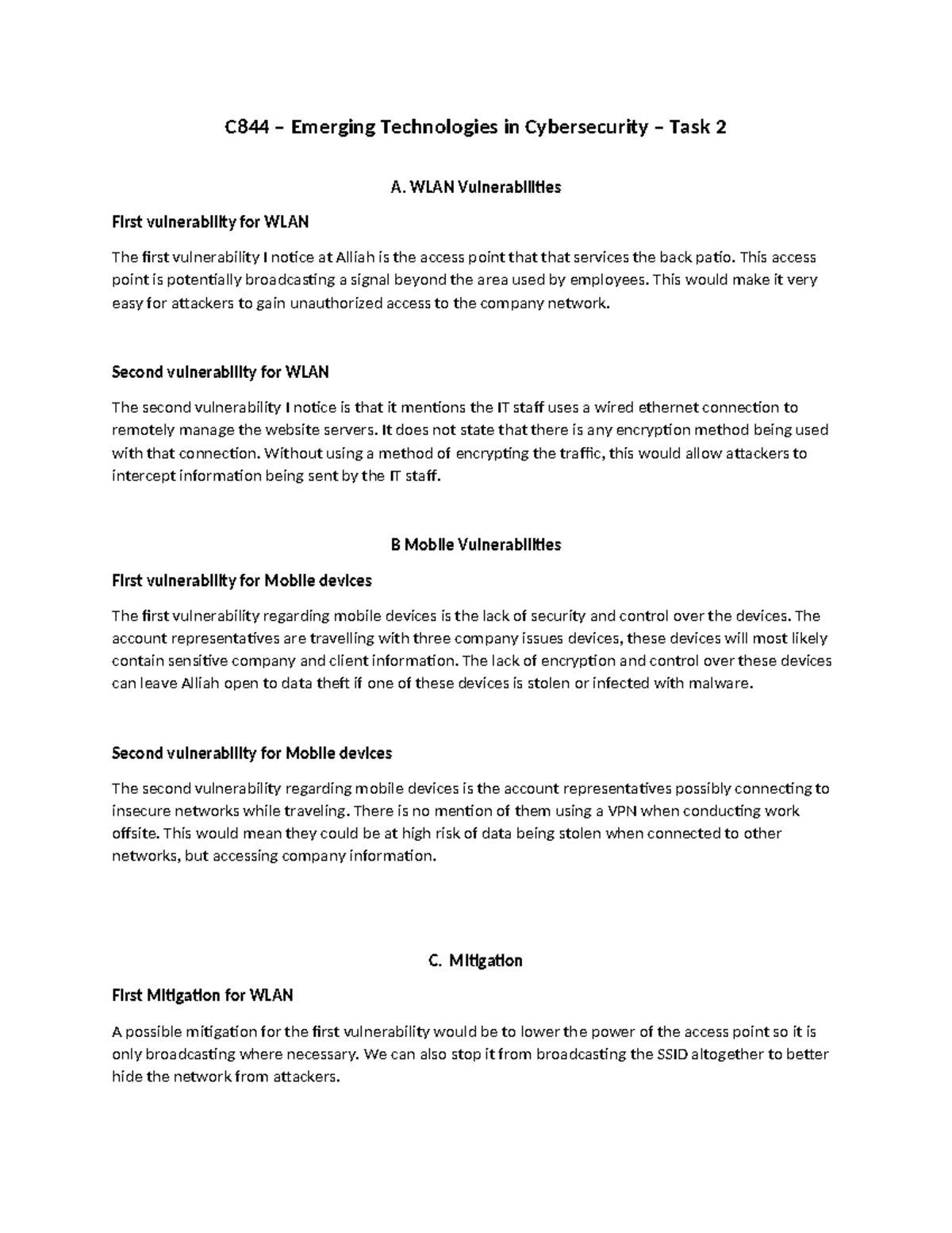 WGU Emerging Technologies in Cybersecurity C844 Task 2 - C844 ...