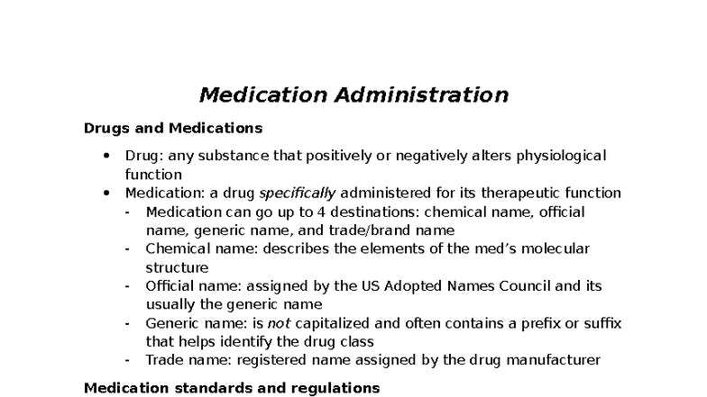 Medication Administration: Understanding Drugs, Regulations, and Safety ...