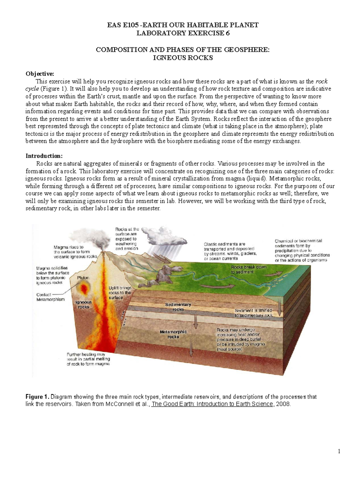 EAS E105 Fall 2020 Lab 6: Identifying Igneous Rocks and Their ...