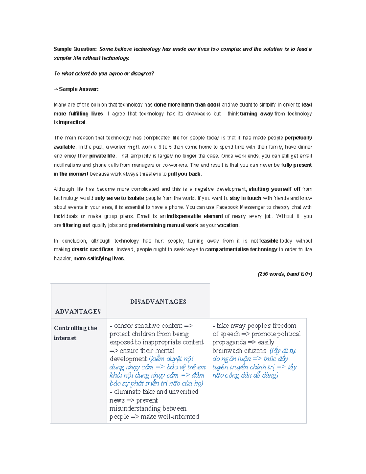 IELTS Writing Task 2: Technology's Impact on Modern Life - Studocu