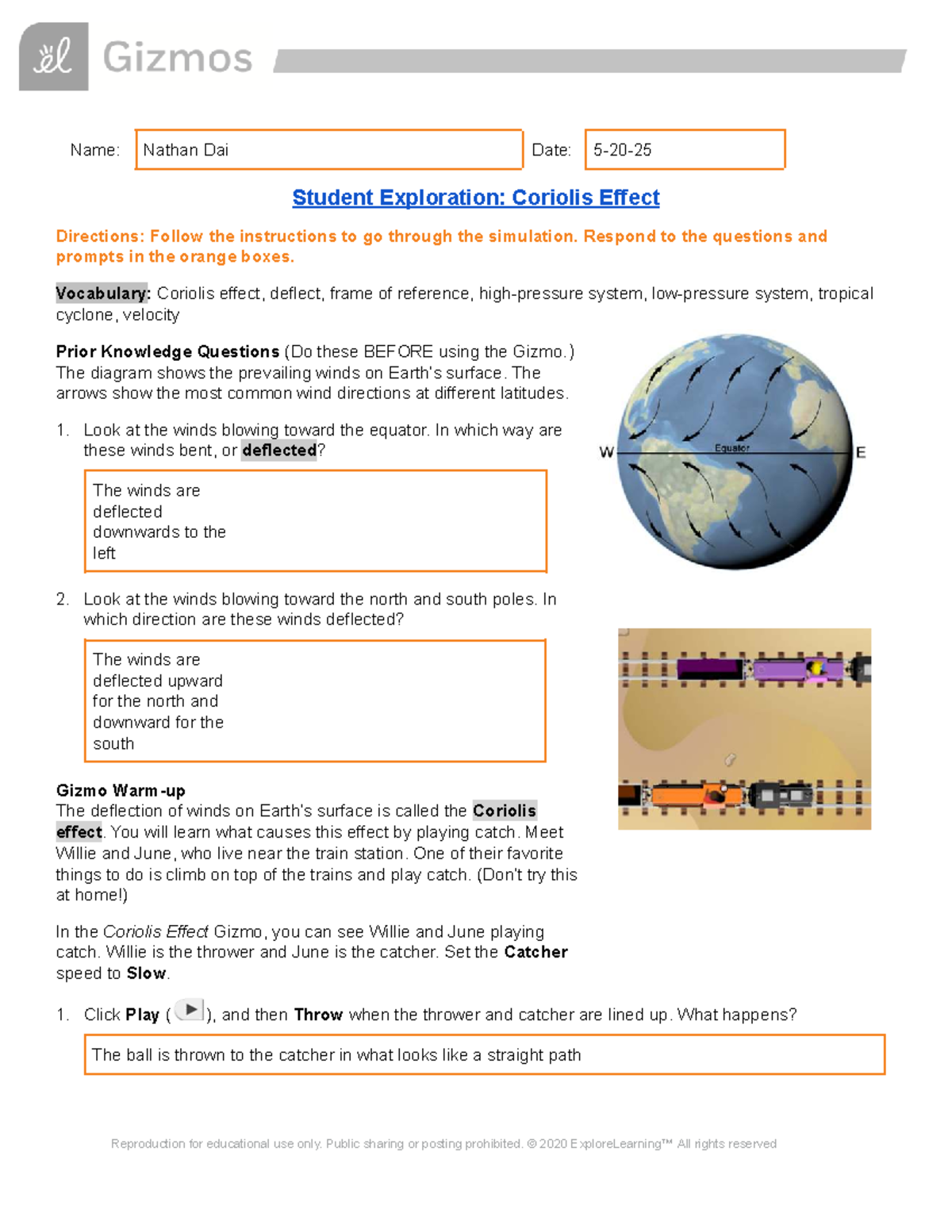 Coriolis Effect Exploration: Understanding Wind Deflection in Gizmo ...