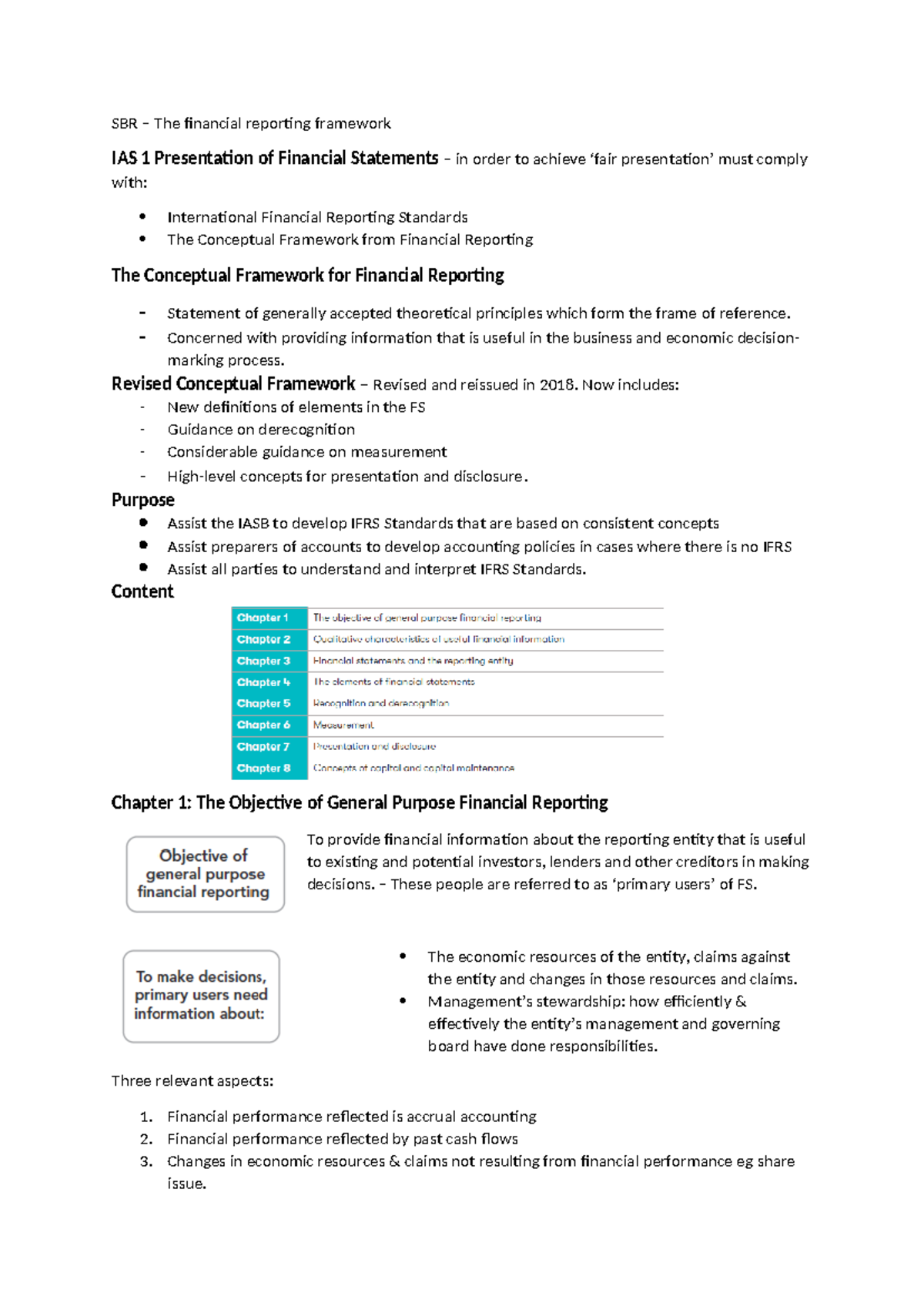 SBR Chapter 1 - Revision notes - SBR – The financial reporting ...