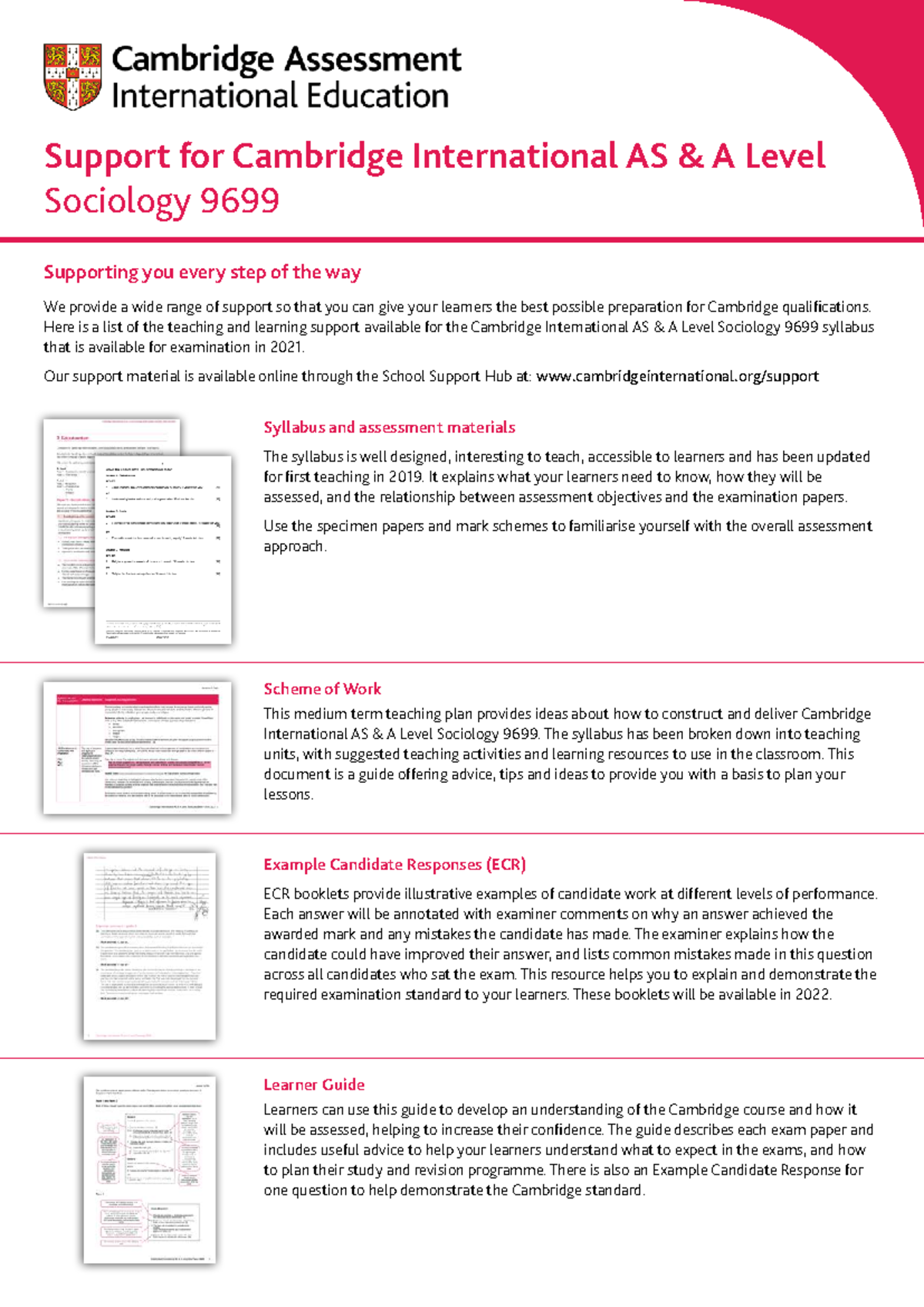 Support for Cambridge International AS A Level Sociology 9699 - Studocu