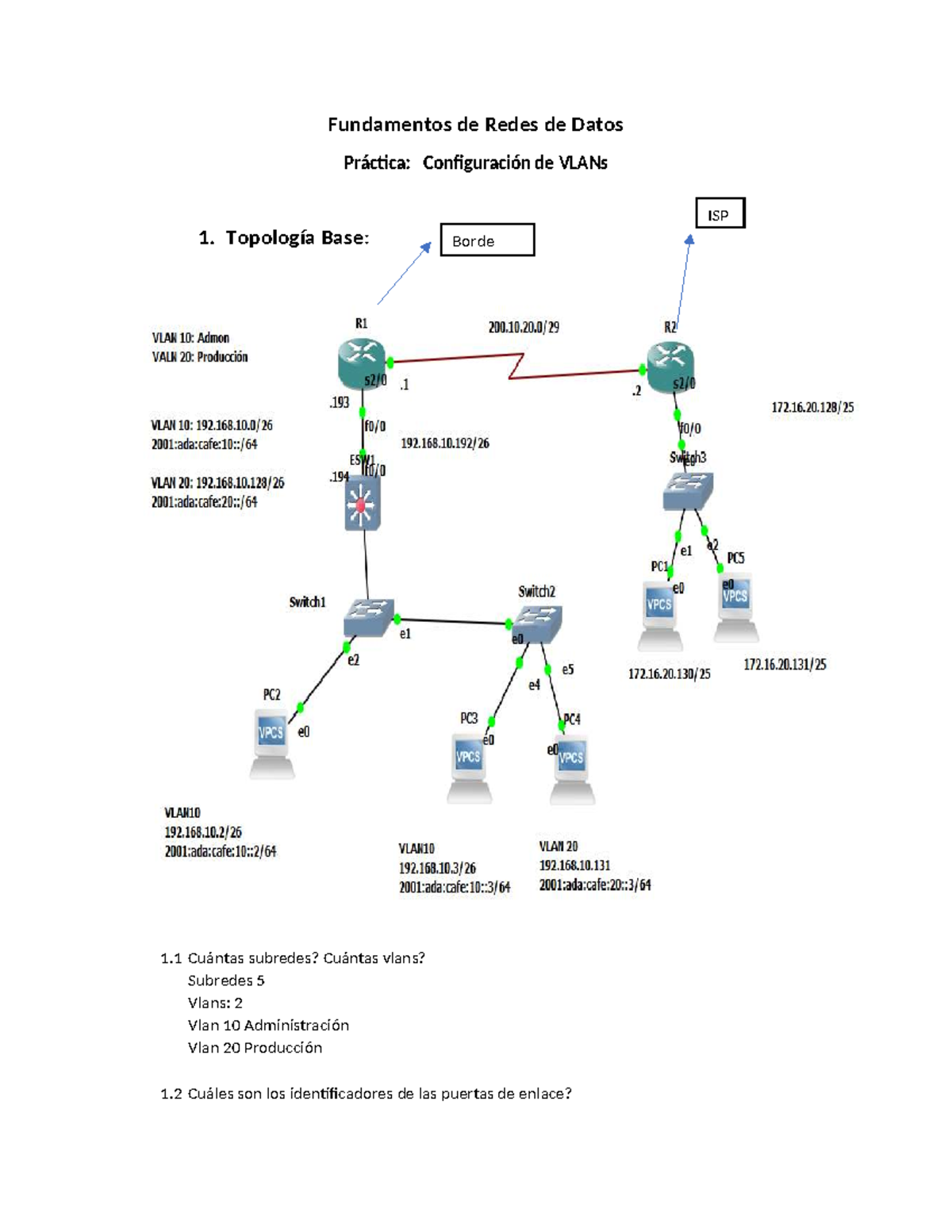 Práctica de Configuración de VLANs - REDES 1.0 - Studocu