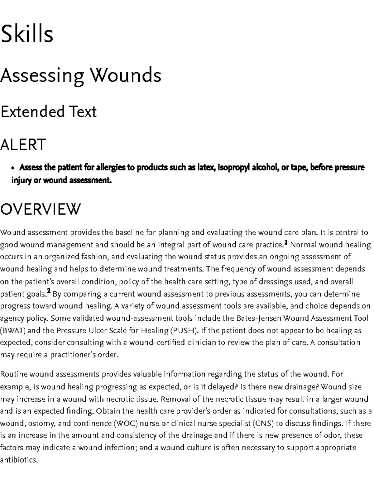 Assessing Wounds: Skills Review for Patient Care and Management - Studocu