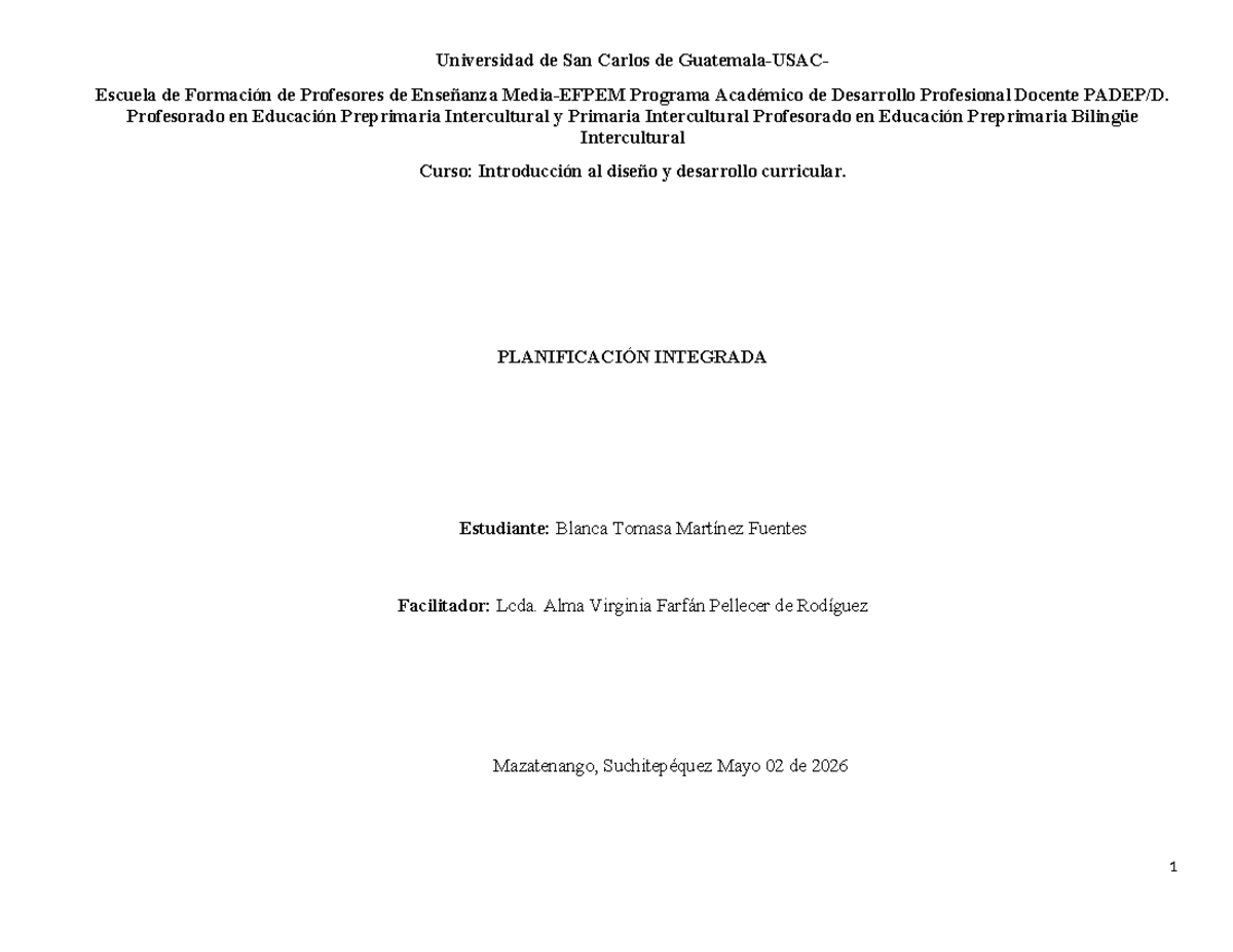 Planificación Integrada para Segundo Primaria - Comunicación y Lenguaje ...