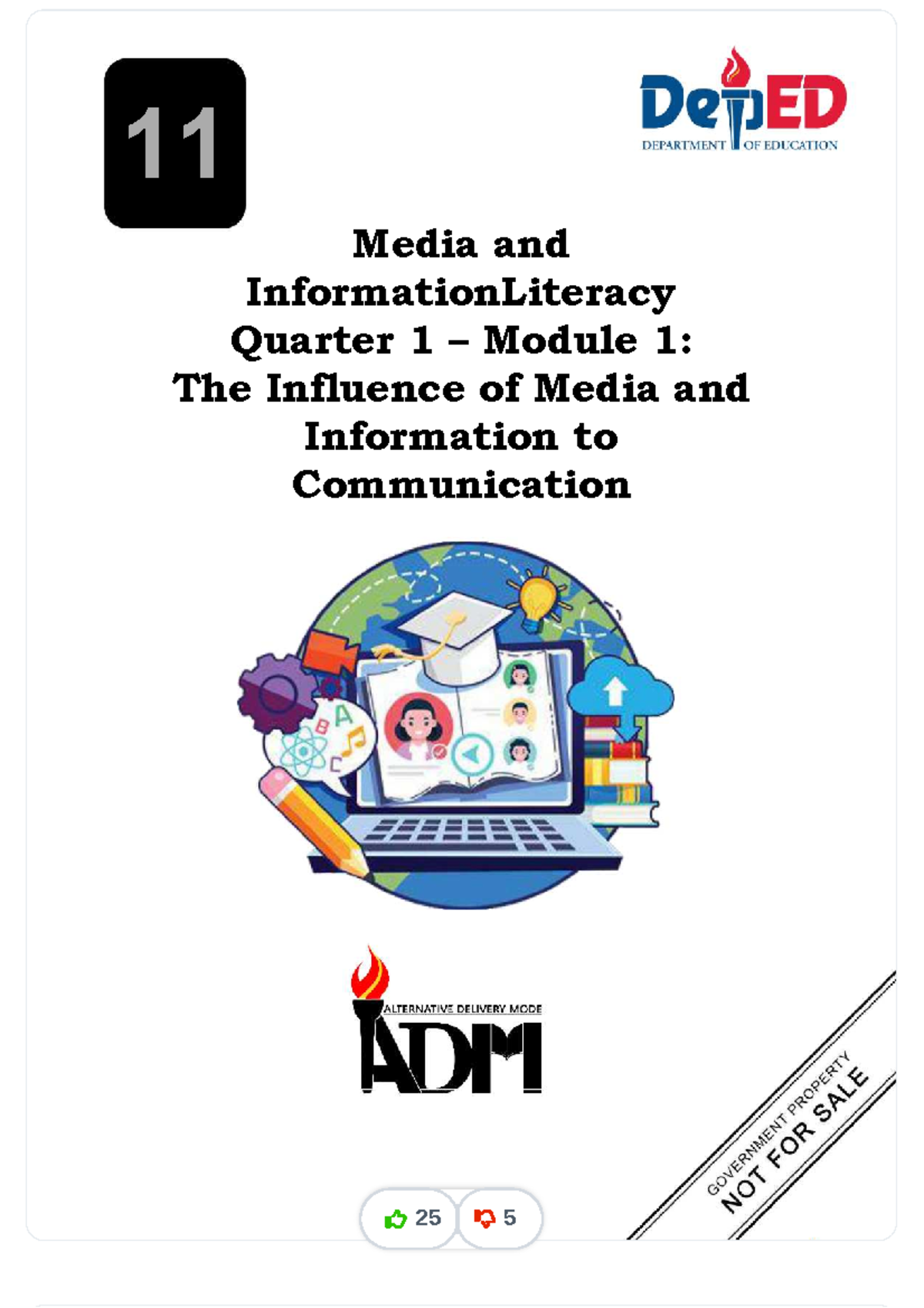 GRADE 11 MEDIA & INFO LIT: Q1 Module 1 on Media's Role in Communication ...
