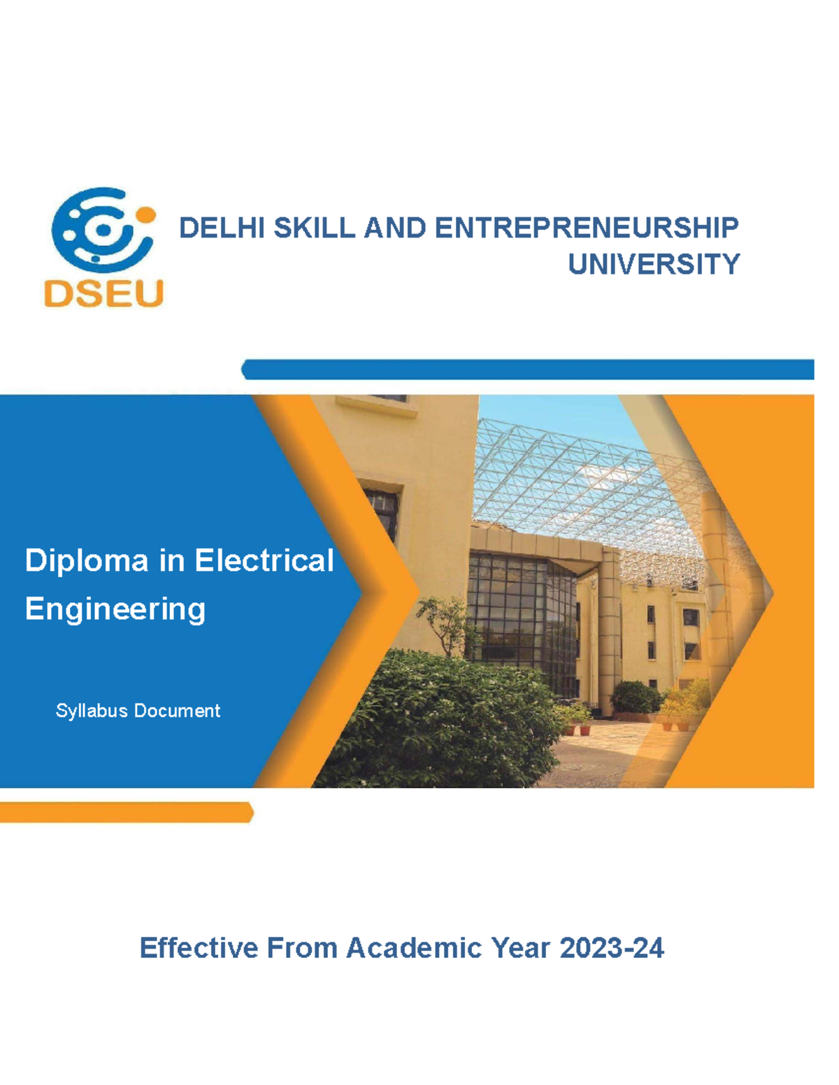 DELHI SKILL AND ENTREPRENEURSHIP UNIVERSITY Diploma in Electrical Engineering - Studocu