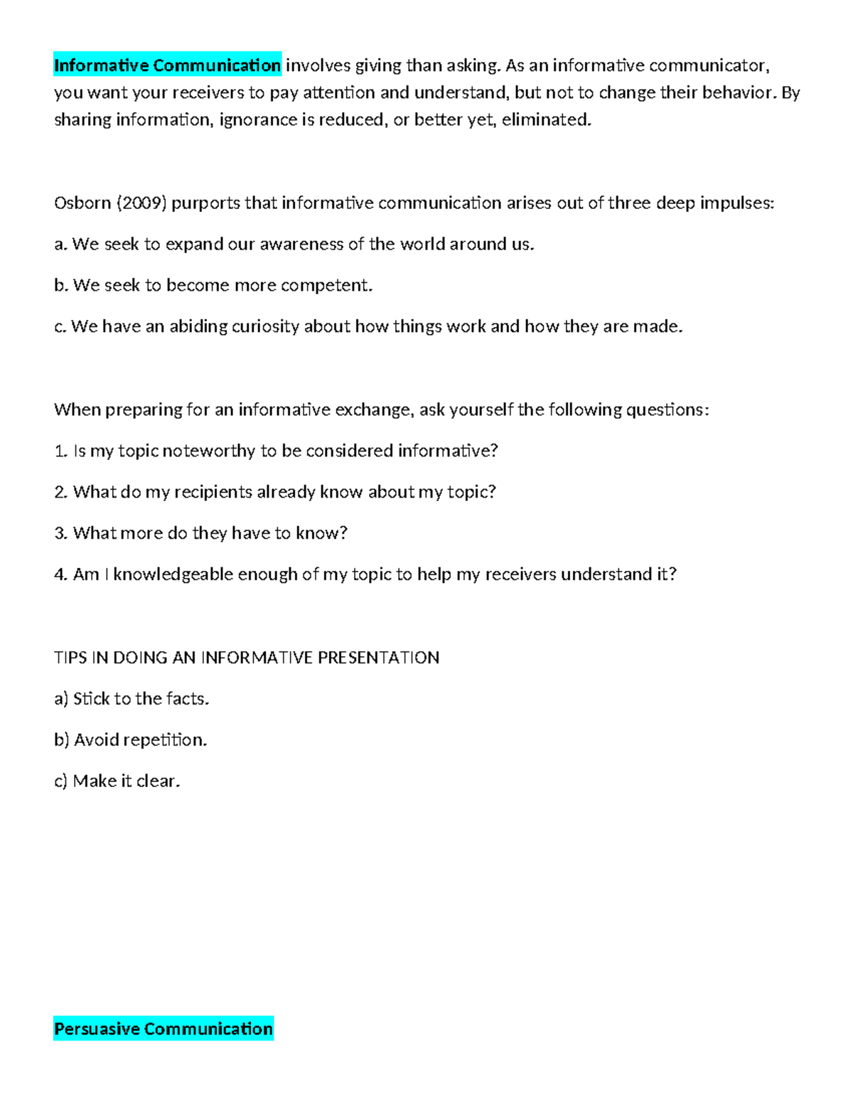 Pur Com - Chapter 3: Informative and Persuasive Communication Insights ...