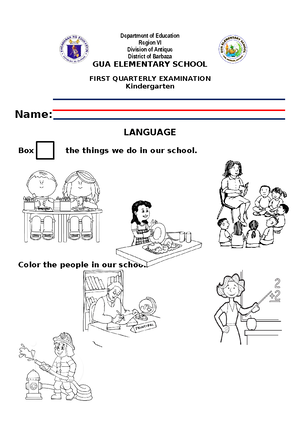 DLL Periodic Test 1 - DLL - Paaralan (School) T. S. CRUZ ELEMENTARY ...