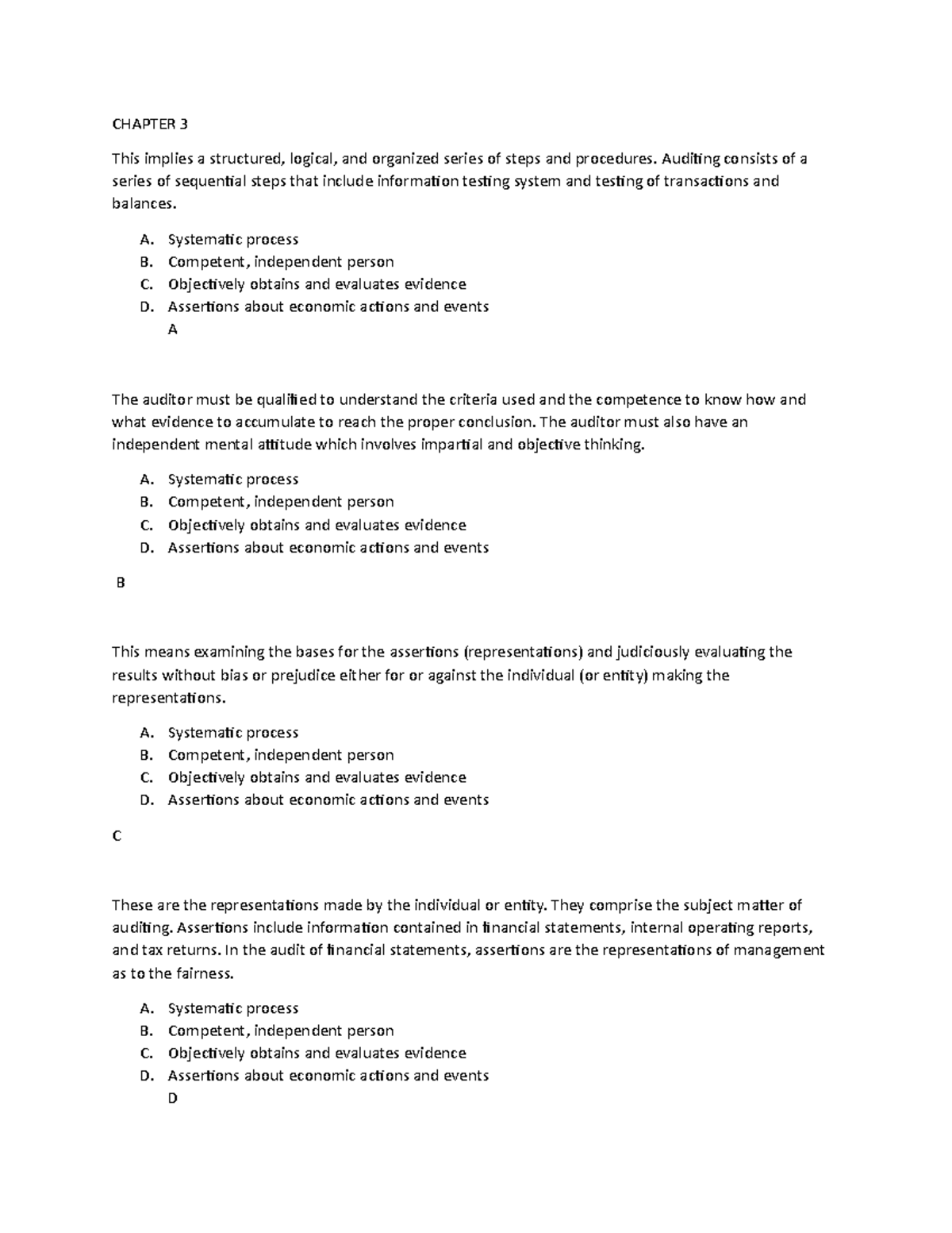 Chapter-3 - Question and answer - CHAPTER 3 This implies a structured ...