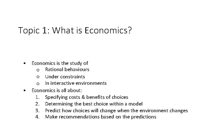 ECON 101: Understanding the Basics of Economics and Choices - Studocu