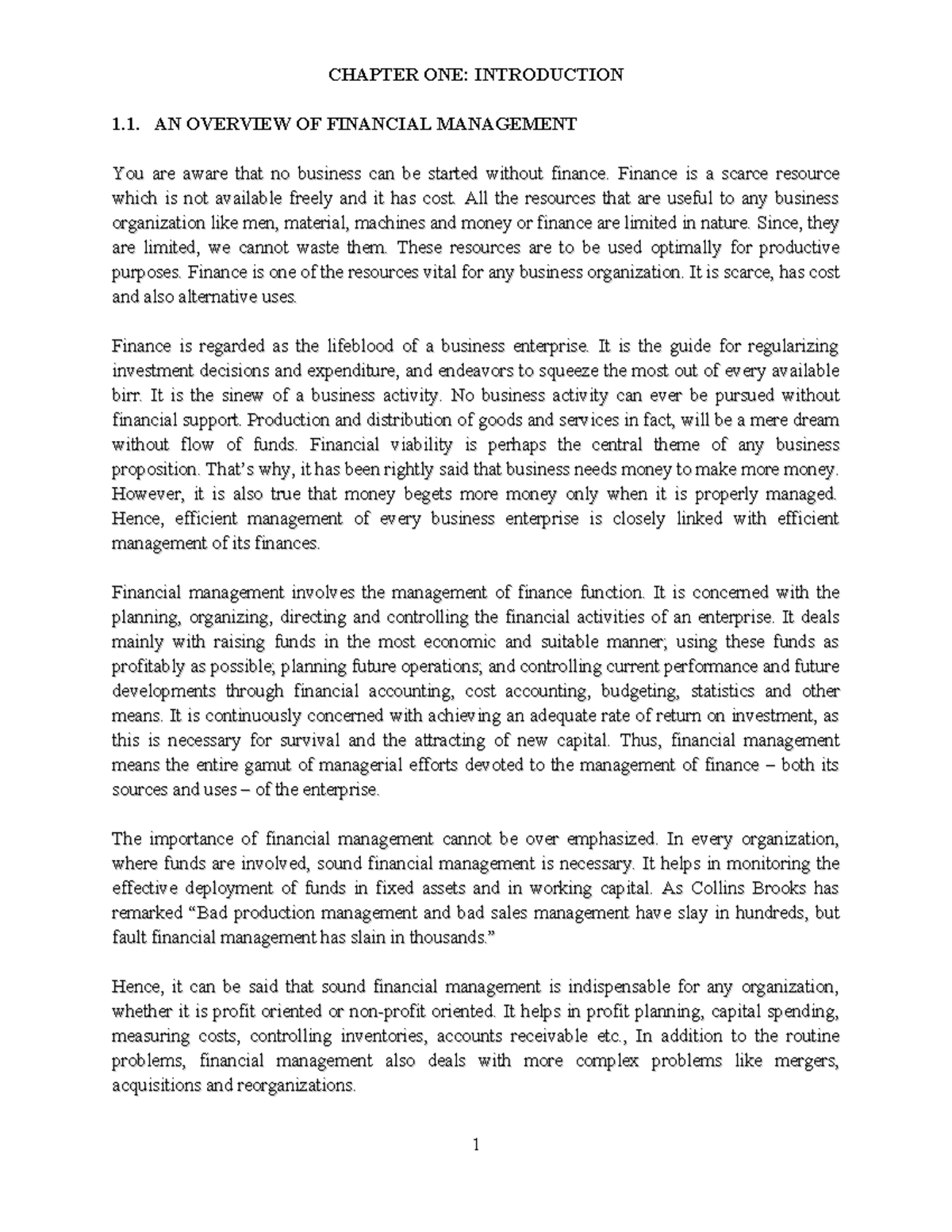 CHAPTER 1: OVERVIEW OF FINANCIAL MANAGEMENT - Studocu