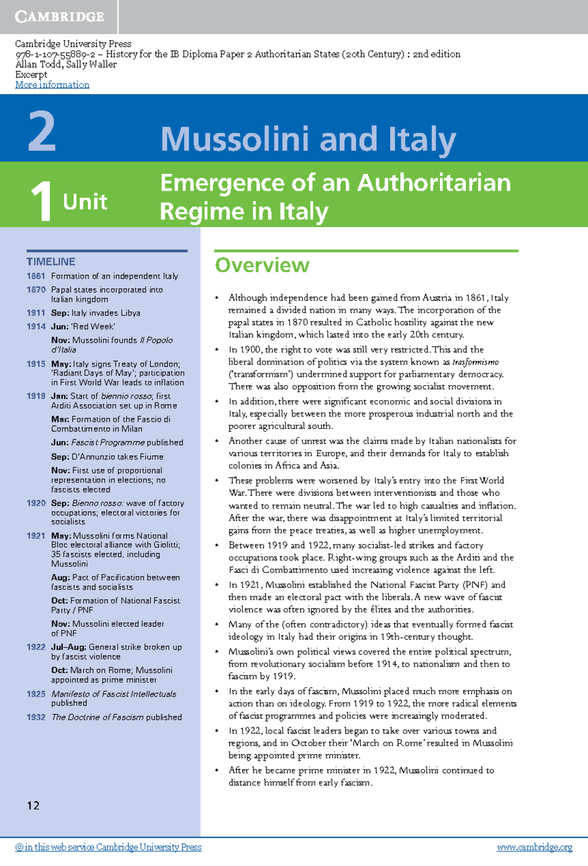 9781107558892 excerpt - 978-1-107-55889-2 – History for the IB Diploma ...
