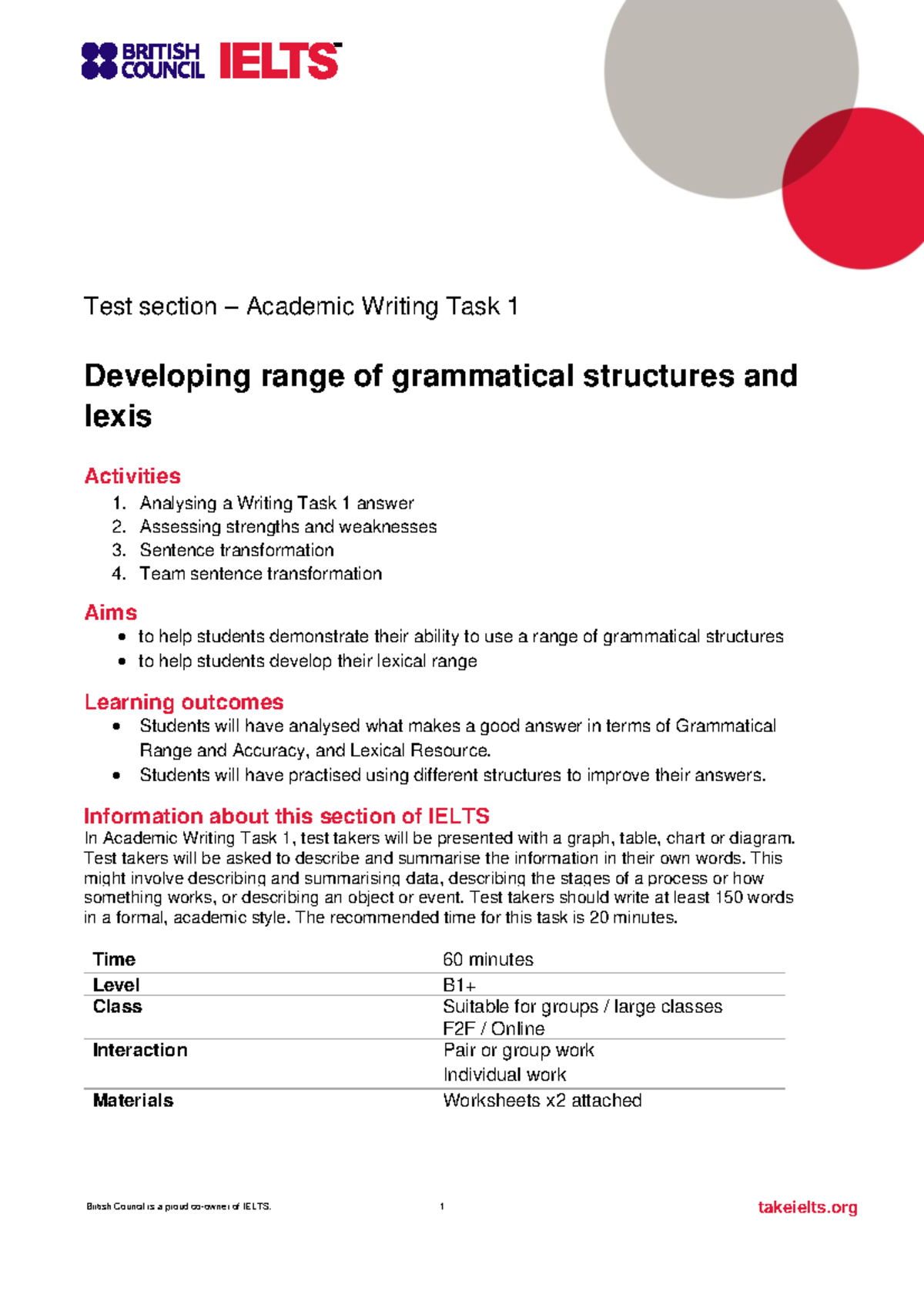 Academic Writing Task 1: Enhancing Grammatical & Lexical Range - Studocu