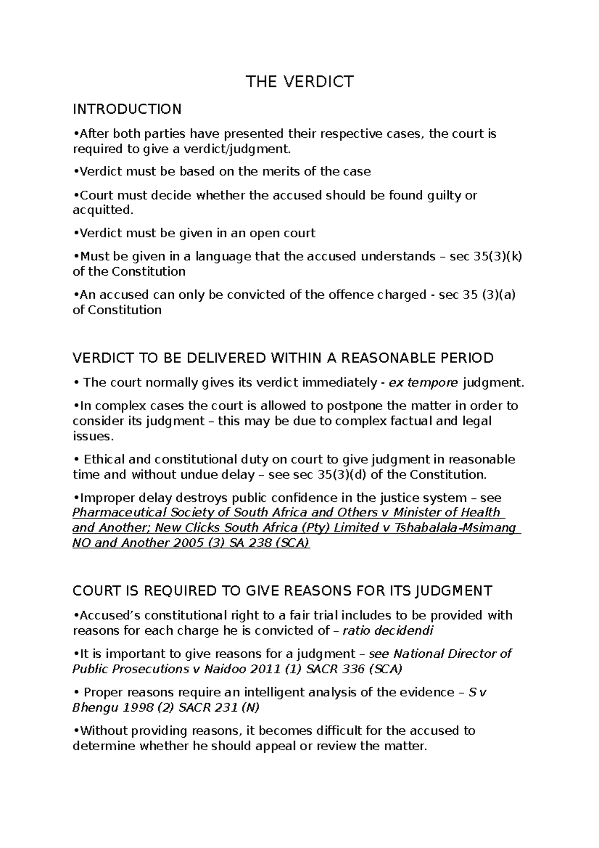 Understanding the Verdict in Criminal Law: Key Principles and Cases ...