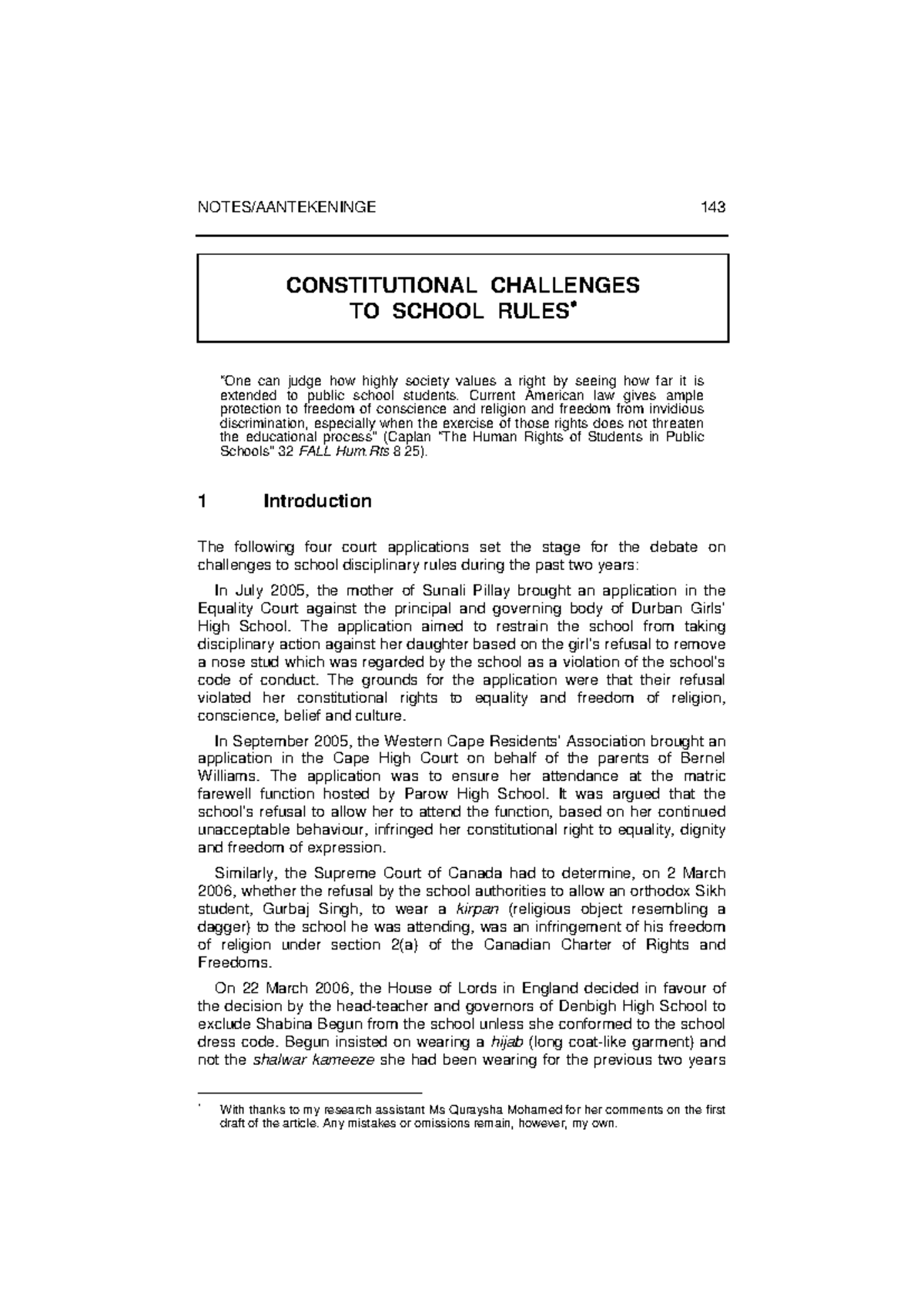 143 CONSTITUTIONAL CHALLENGES TO SCHOOL DISCIPLINE AND RIGHTS - Studocu