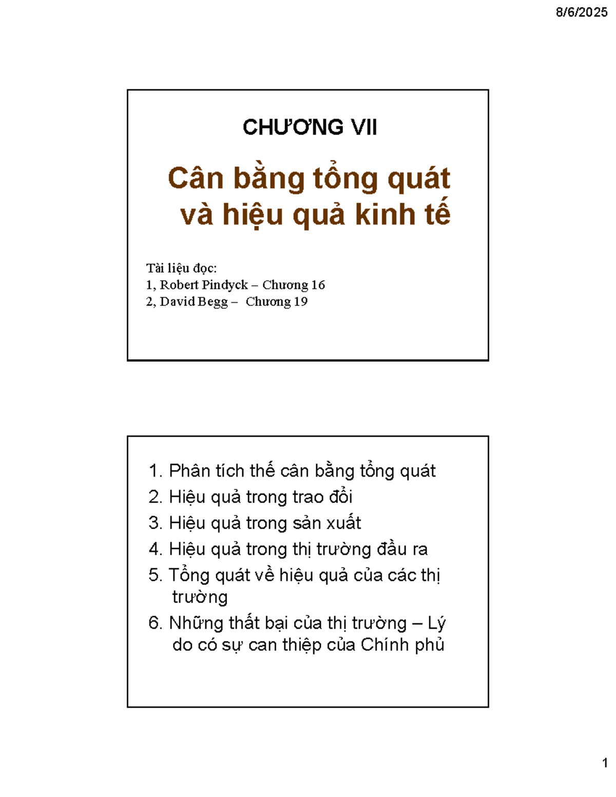 Cân Bằng Tổng Quát và Hiệu Quả Kinh Tế - Vm7 - 1234567 - Studocu