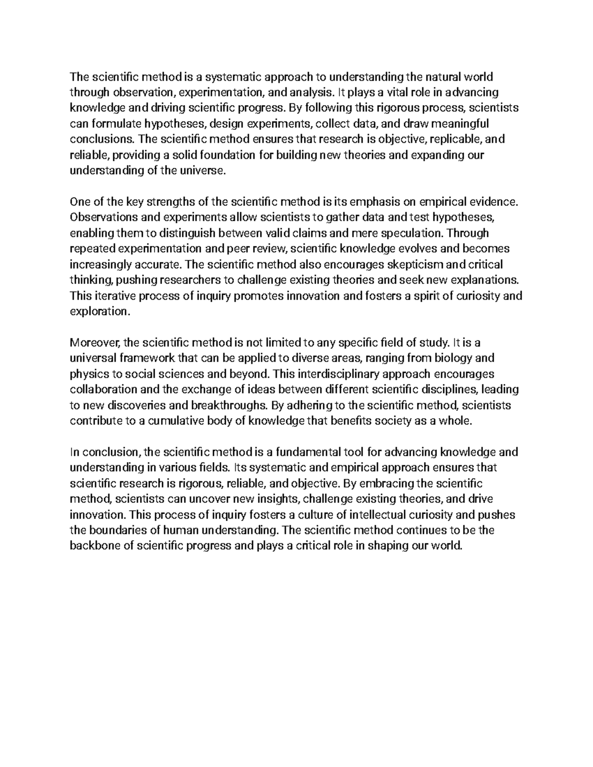 The Scientific Method and Its Importance in Advancing Knowledge - The ...